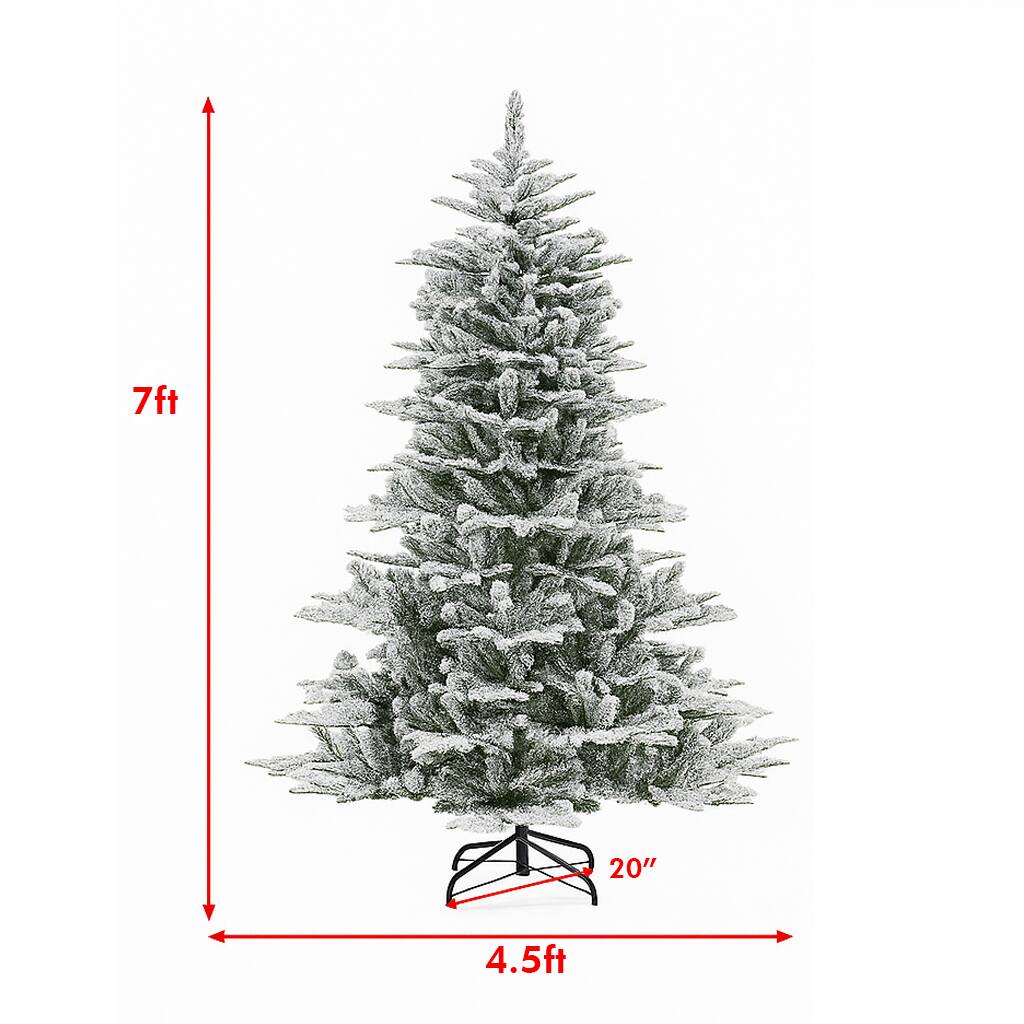 BreeBe Artificial Snowy Tree 6FT 7FT 8FT with Cool White LED ...
