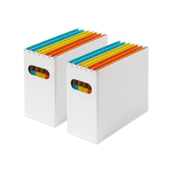 Paper Pops WHITE PORTABLE FILE ORGANIZER BOX Filing & Organization - 02 ...