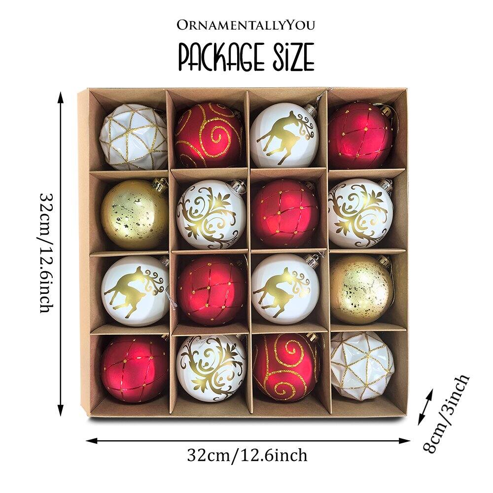OrnamentallyYou Charming Elegance Ornament Bundle 16 Piece Set Red ...