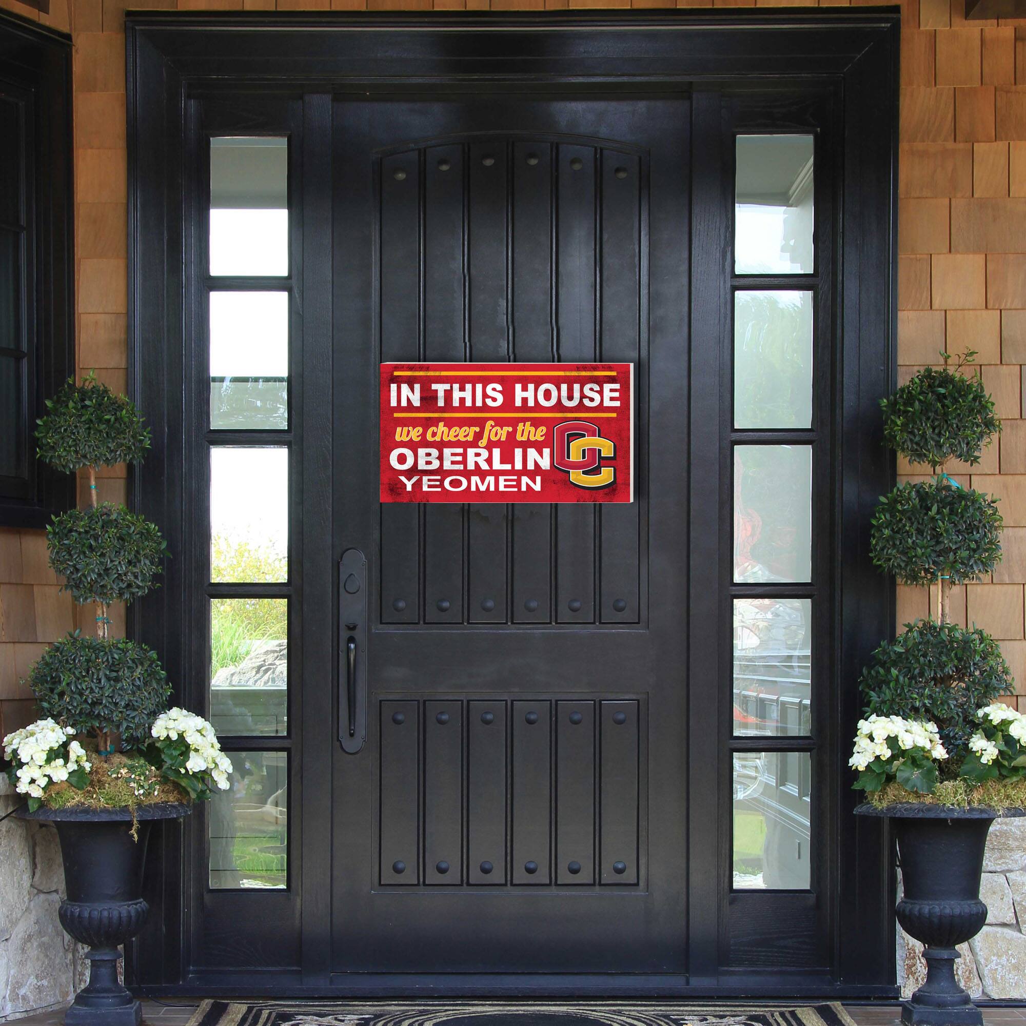 Jardine Oberlin Yeomen 11" x 20" Indoor/Outdoor In This House Sign Red ...