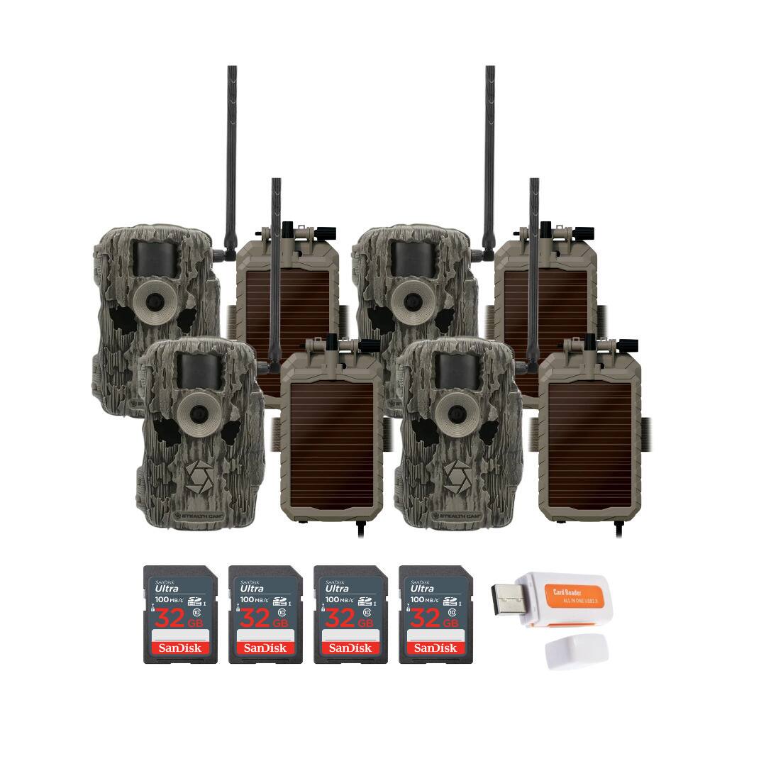 Stealth Cam 36MP Fusion Max Cellular Trail Camera (4 Pack) STCFXWTXSOLX ...