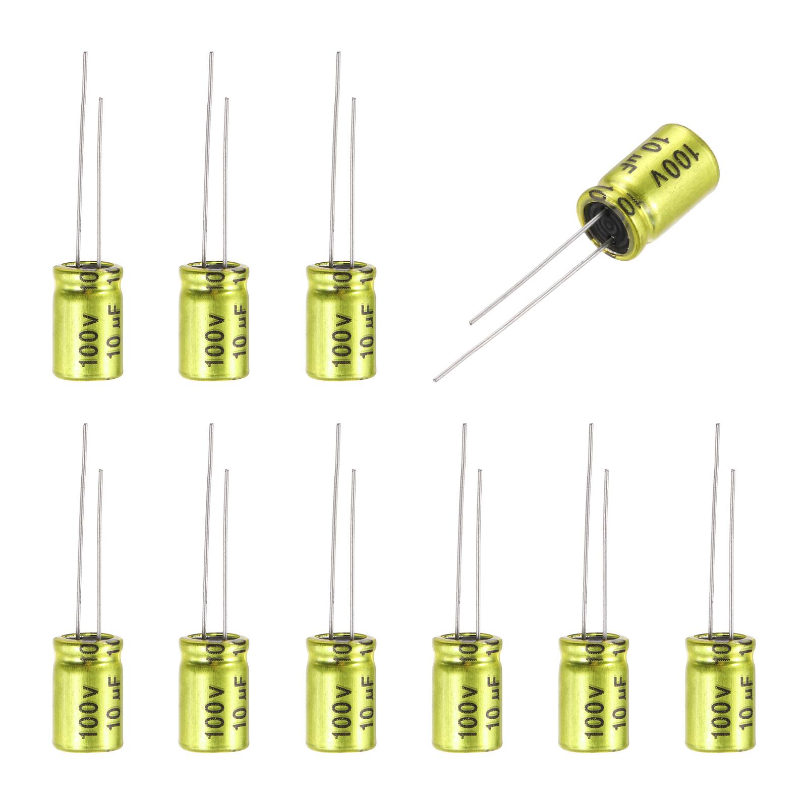 Unique Bargains 10uF 100V Non Polarized Electrolytic Capacitor, 8x12mm ...