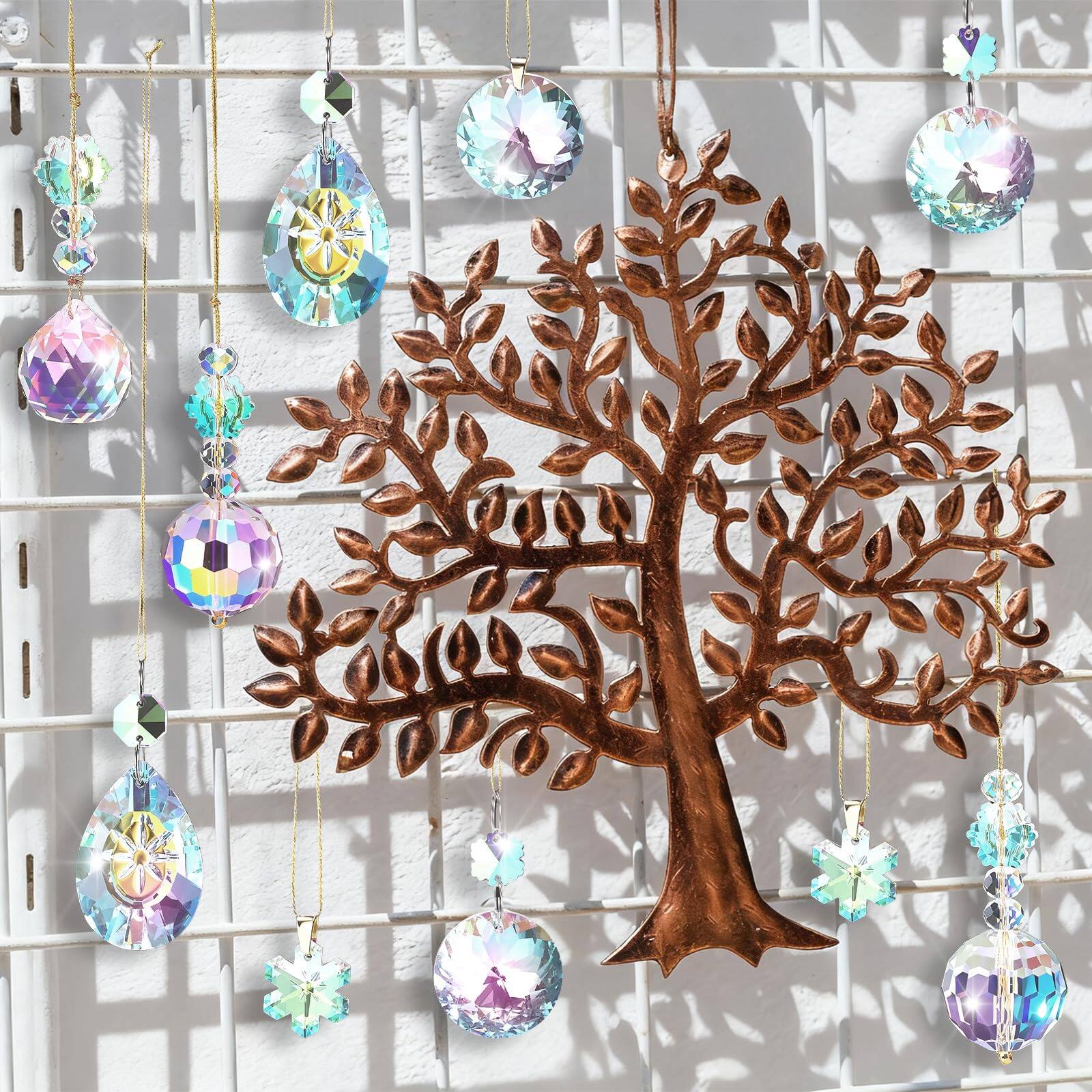 ThinkLink Electronic Crystal Iridescent Ornaments Christmas Tree Hanging Glass Ball Decorations ...