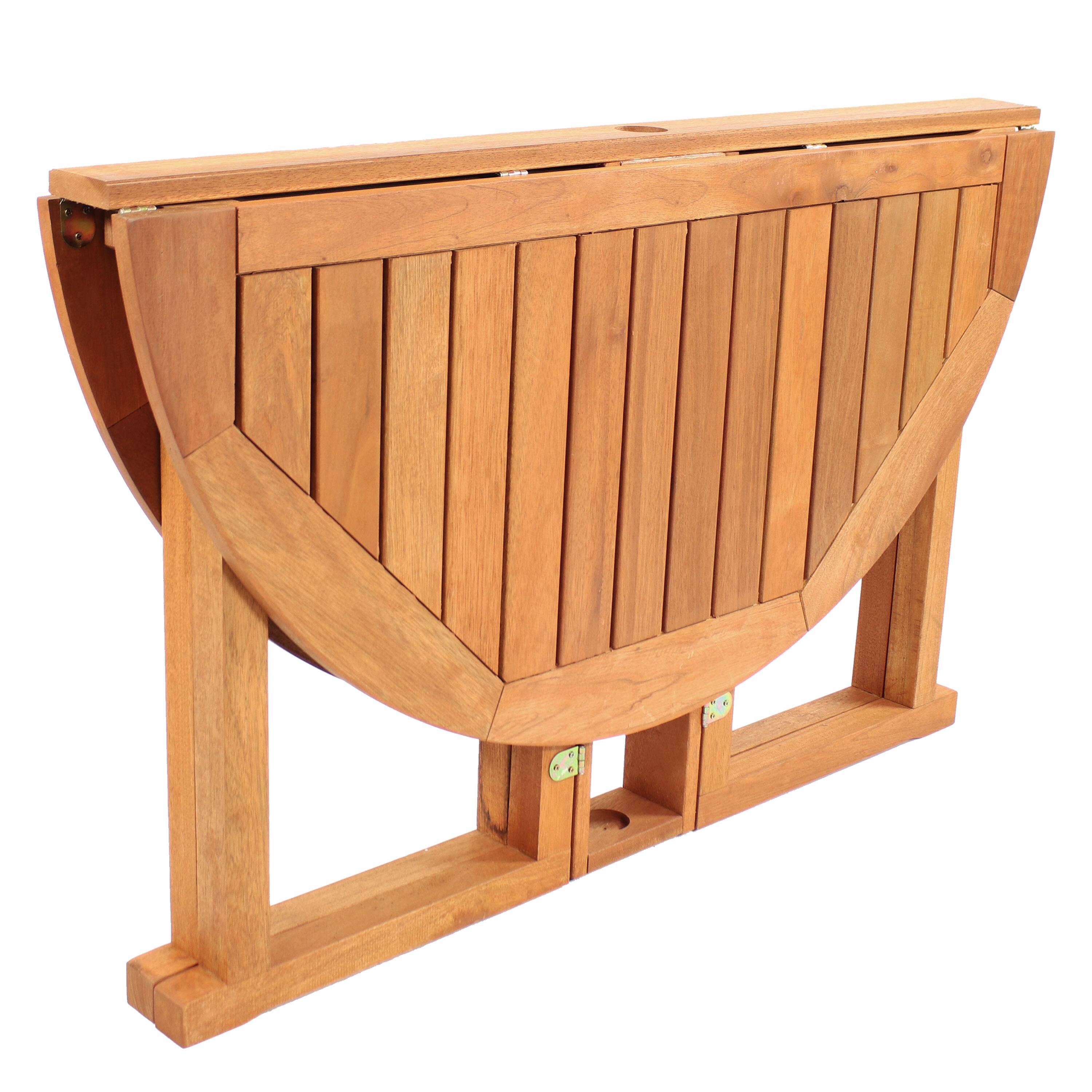Sunnydaze Malaysian Hardwood Gateleg Patio Table with Teak Oil Finish ...