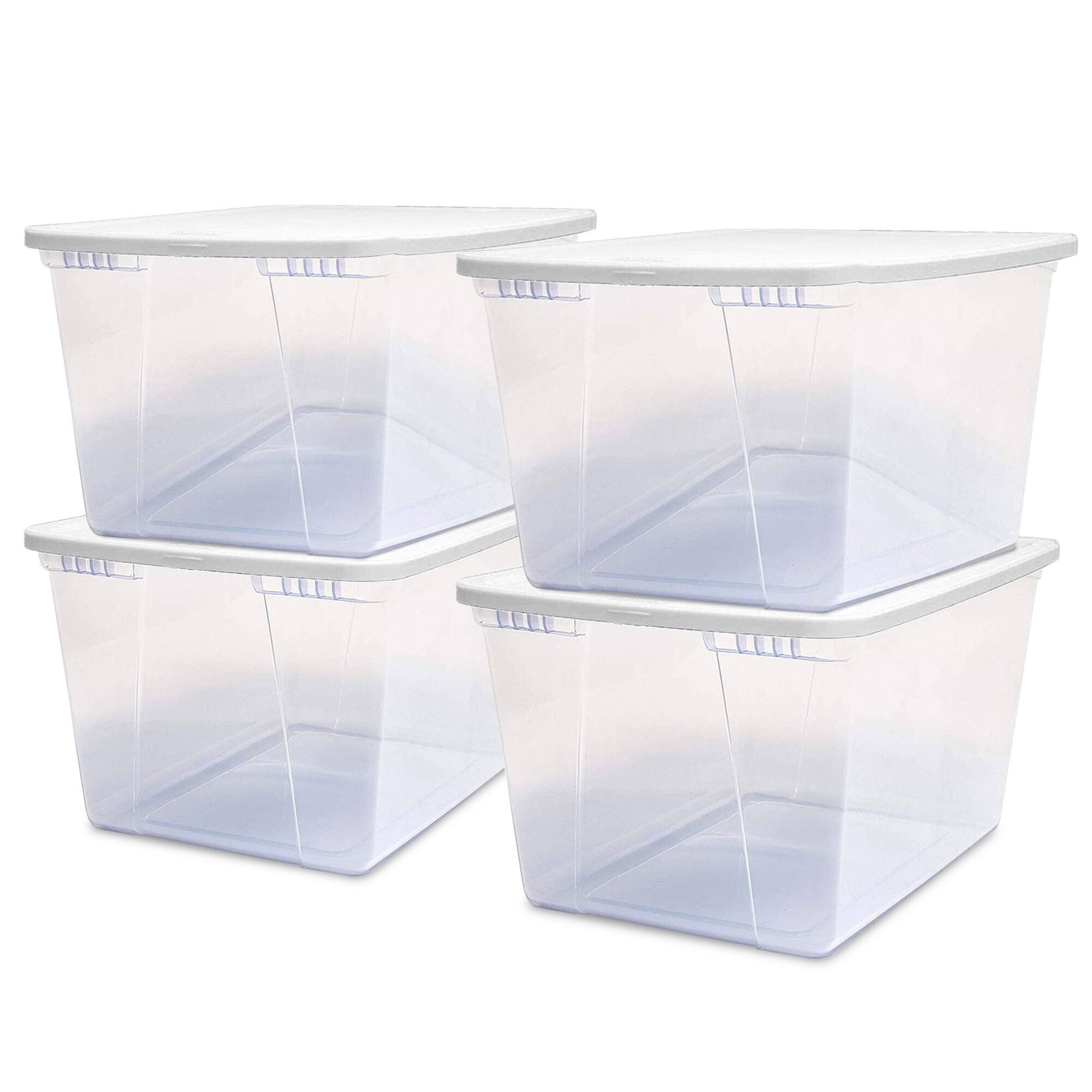 Homz 56qt Snaplock Clear Plastic Storage Container Bin with Secure Lid ...