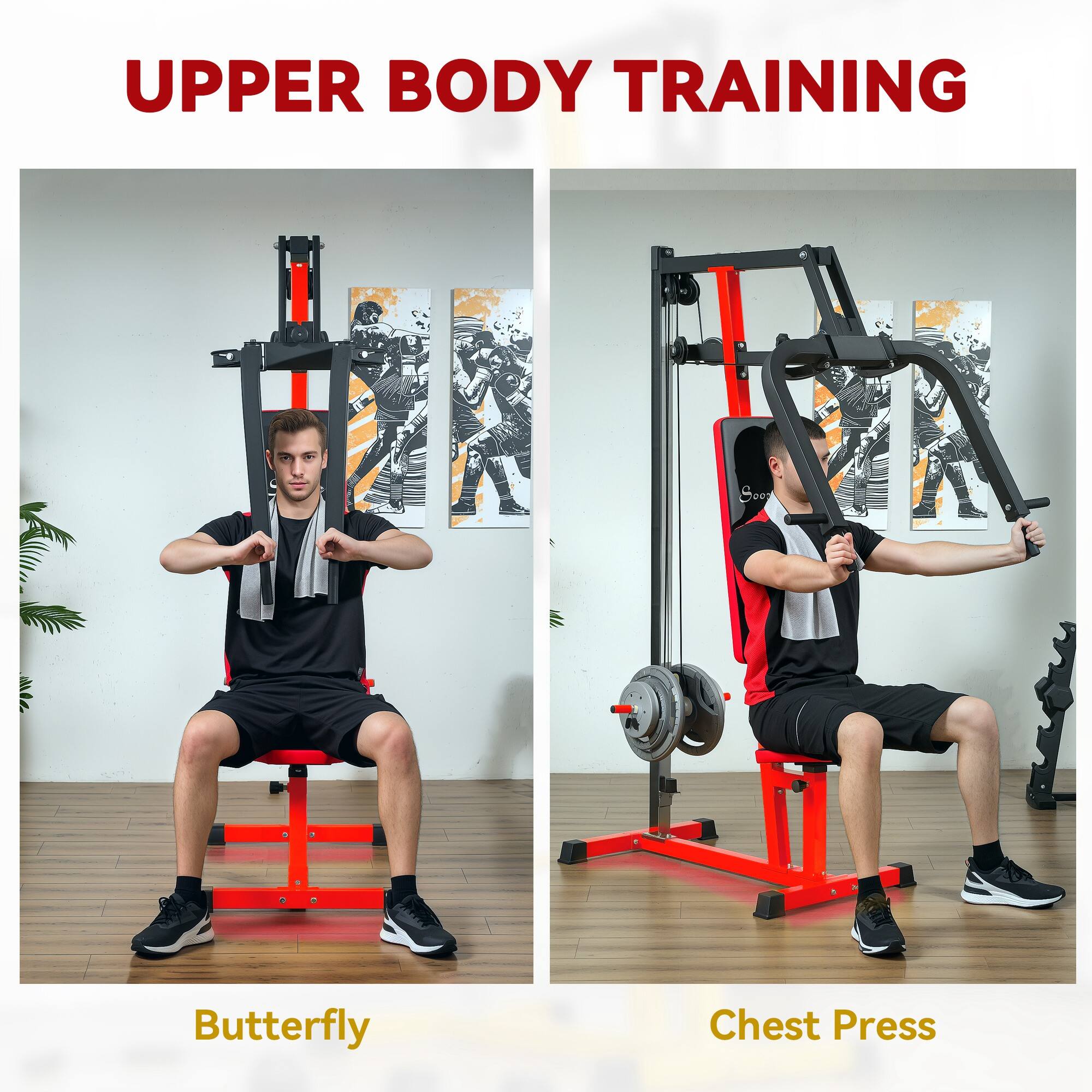 Soozier Chest Fly Machine and Chest Press Station, Delt Machine Home ...