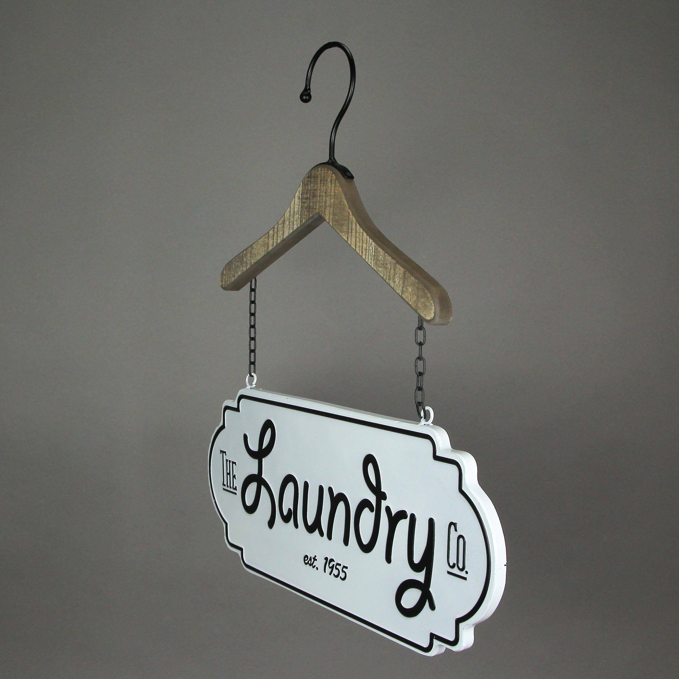 Audrey's The Laundry Co. Vintage Look Hand Painted Metal and Wood Sign ...