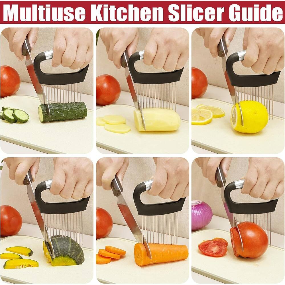 PARKER SLATER Onion Slicer with Cover, Stainless Steel Cutter for ...