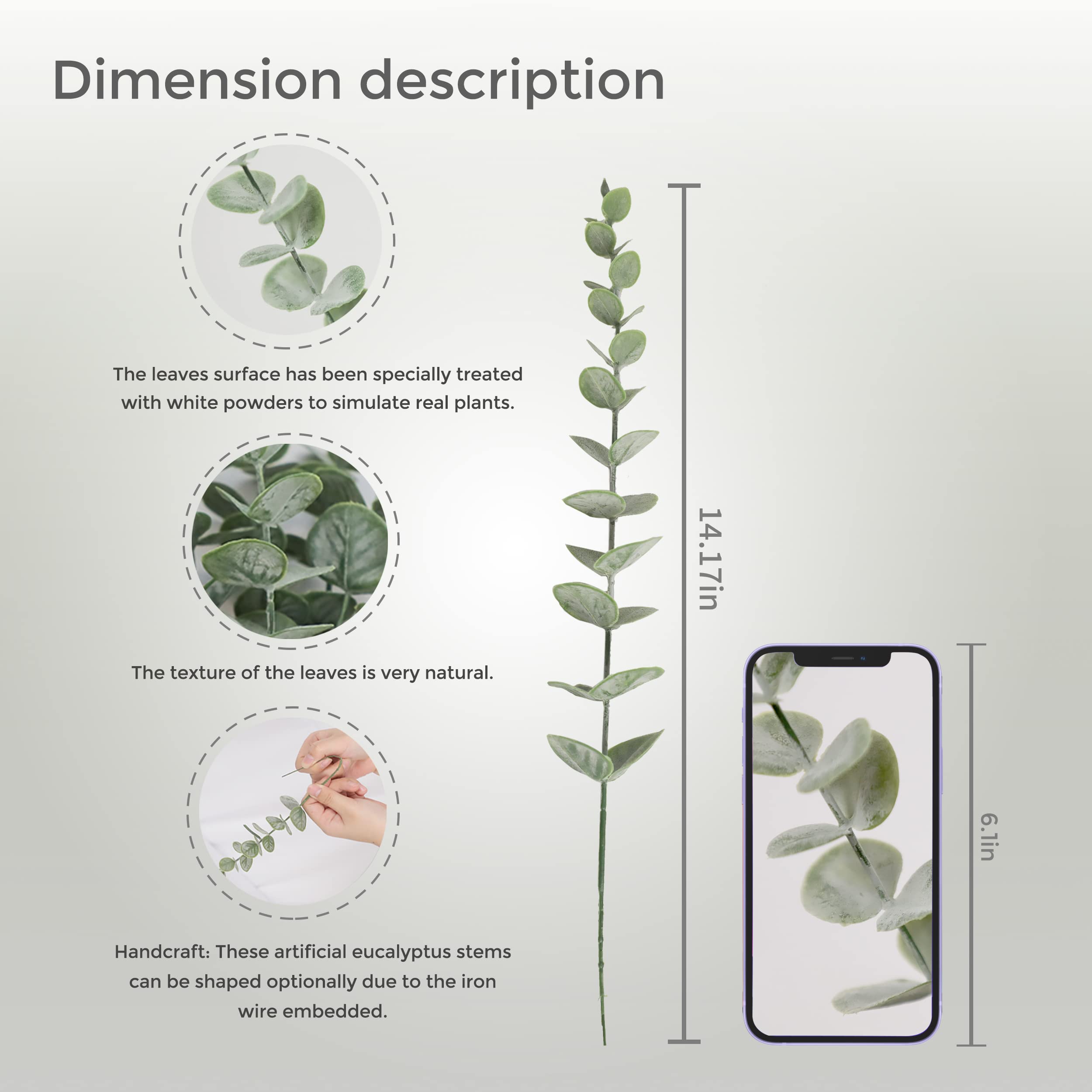 Paradigms Interiors Eucalyptus Stems Artificial Leaves Flowers For Home ...