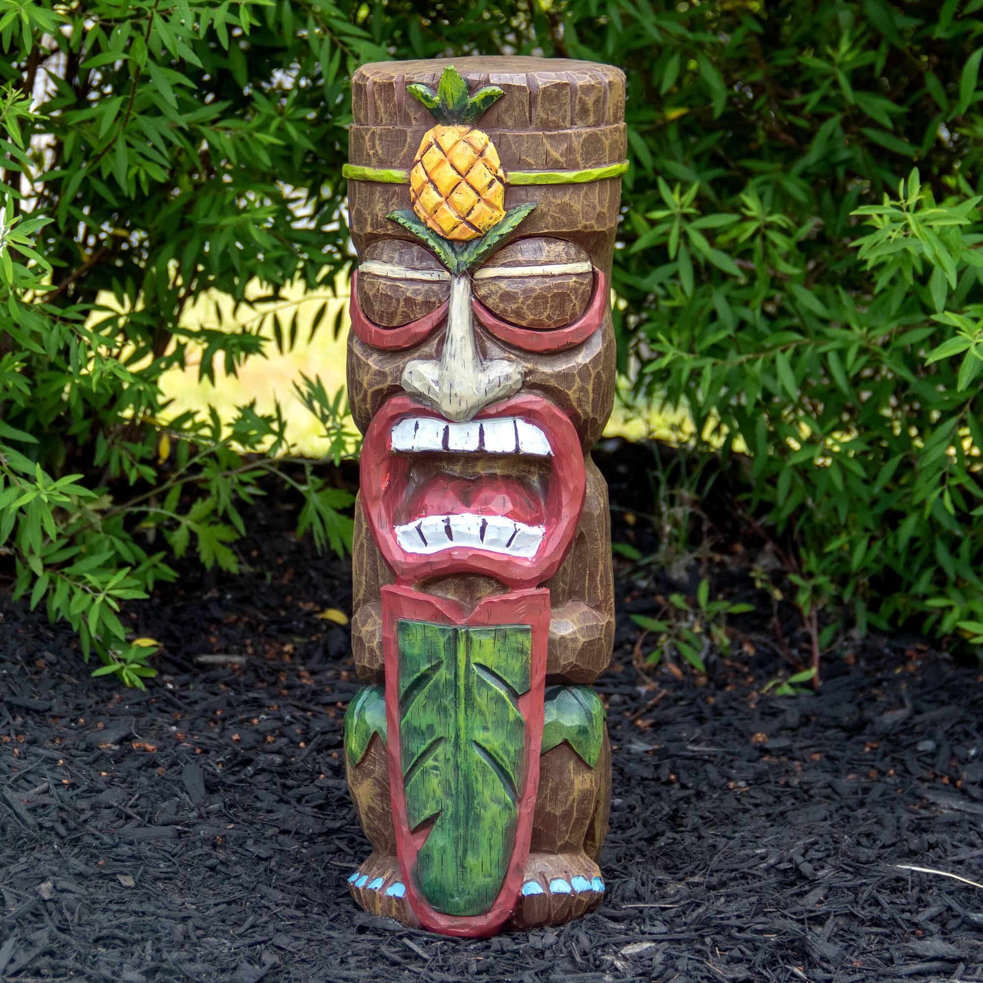 Northlight 16" Solar Lighted Polynesian Outdoor Garden Tiki Statue ...