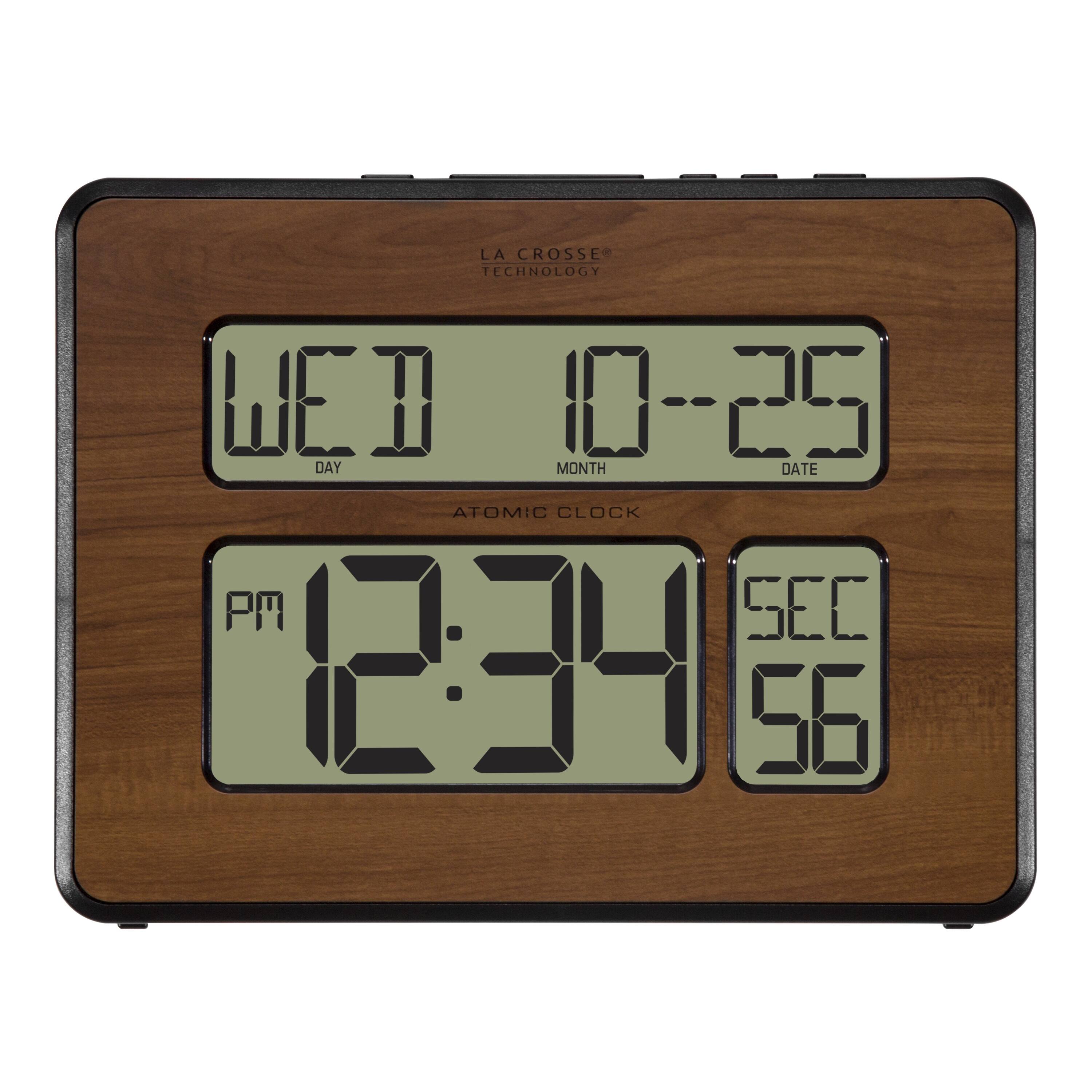 La Crosse Technology Atomic Full Calendar Digital Clock with Extra ...