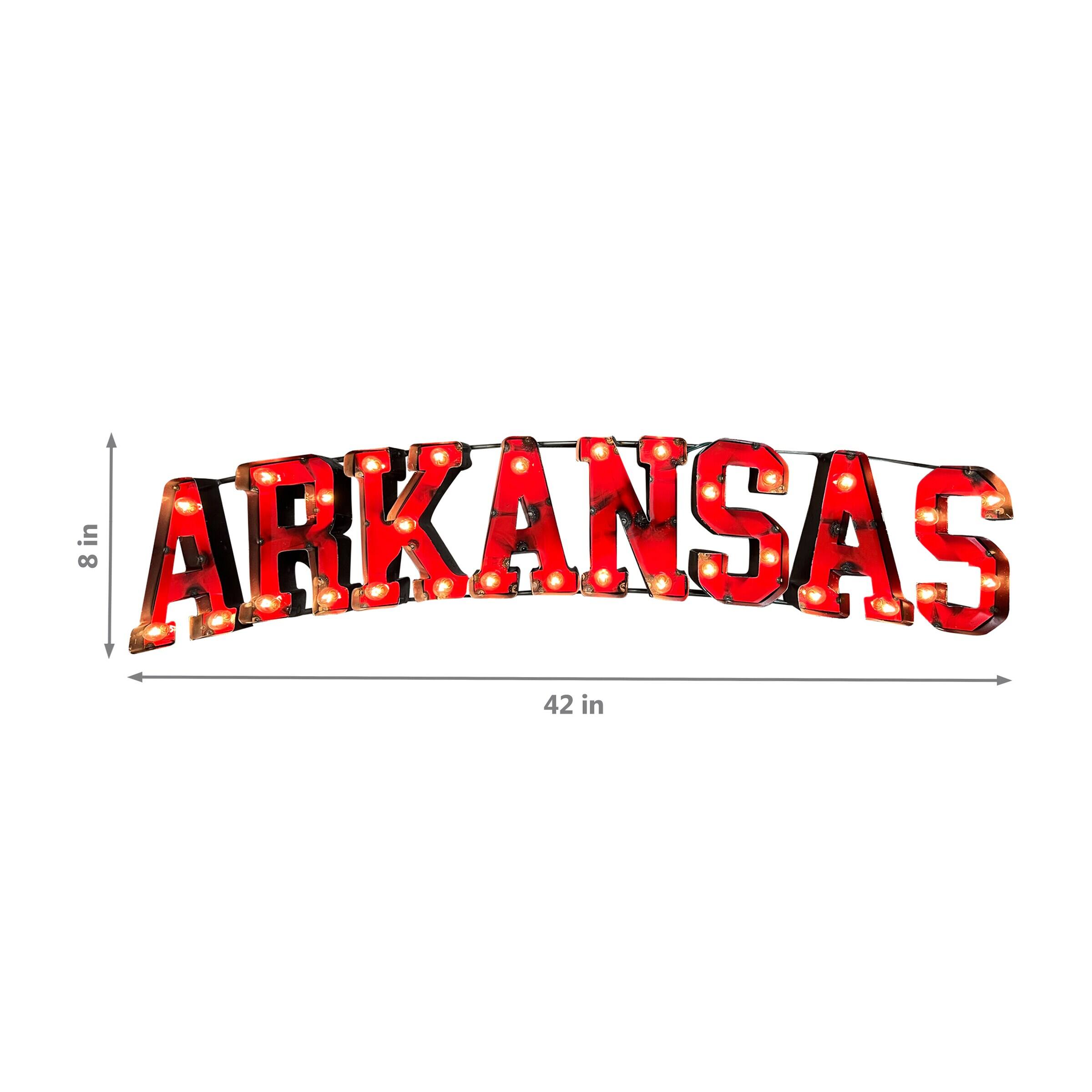 Imperial Arkansas Razorbacks Logo Lighted Recycled Metal Sign ...