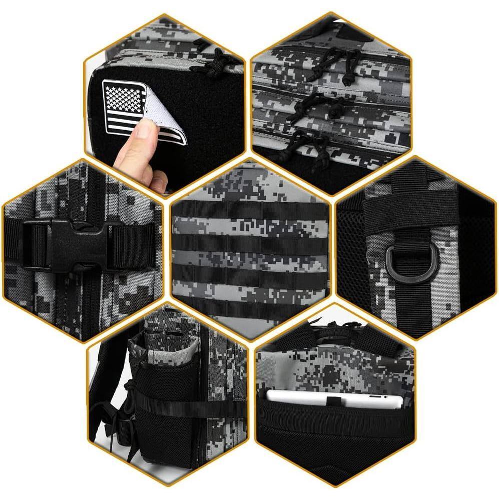 Live At Space 25L/35L/45L Backpack For Men Molle Daypack 3 Day Out Bag ...