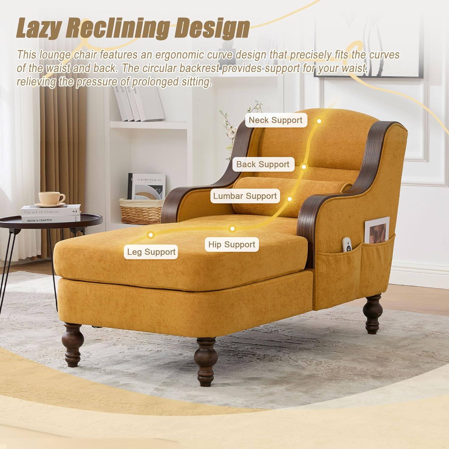 Trinkets Crazed Oversized Chaise Lounge Indoor,Fabric Single Sofa Bed ...