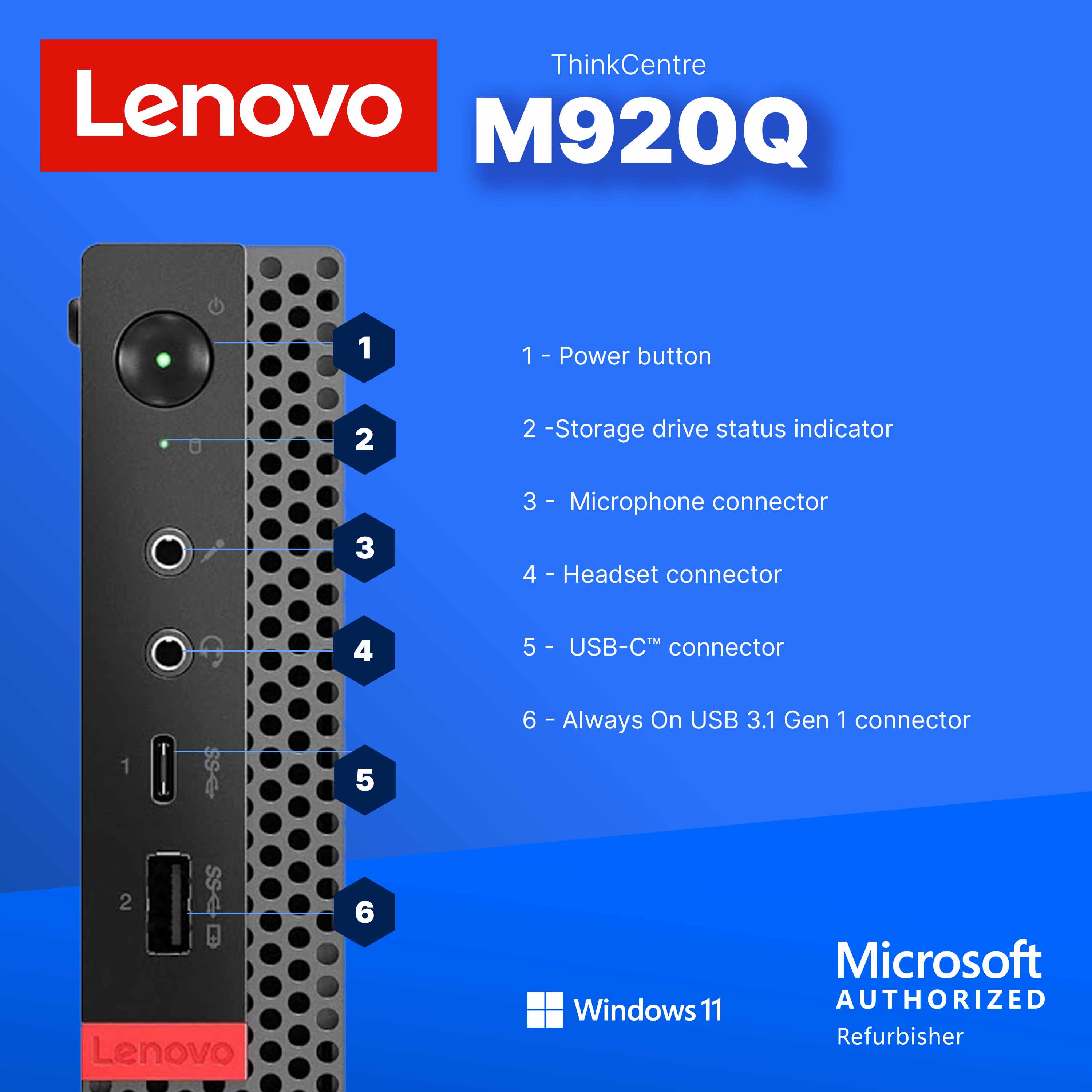 Lenovo Refurbished Excellent ThinkCentre M920 Desktop Computer Bundle ...