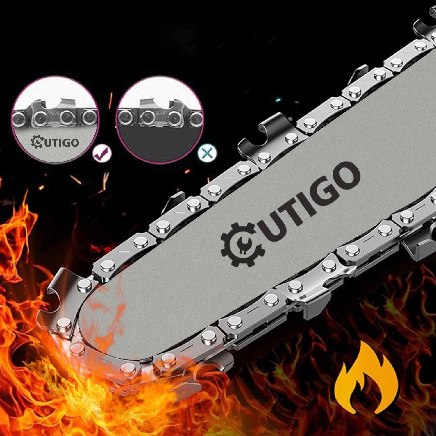 OUTIGO 8 inch Electric Chainsaw with 2 * 21V Batteries, Mini Cordless ...