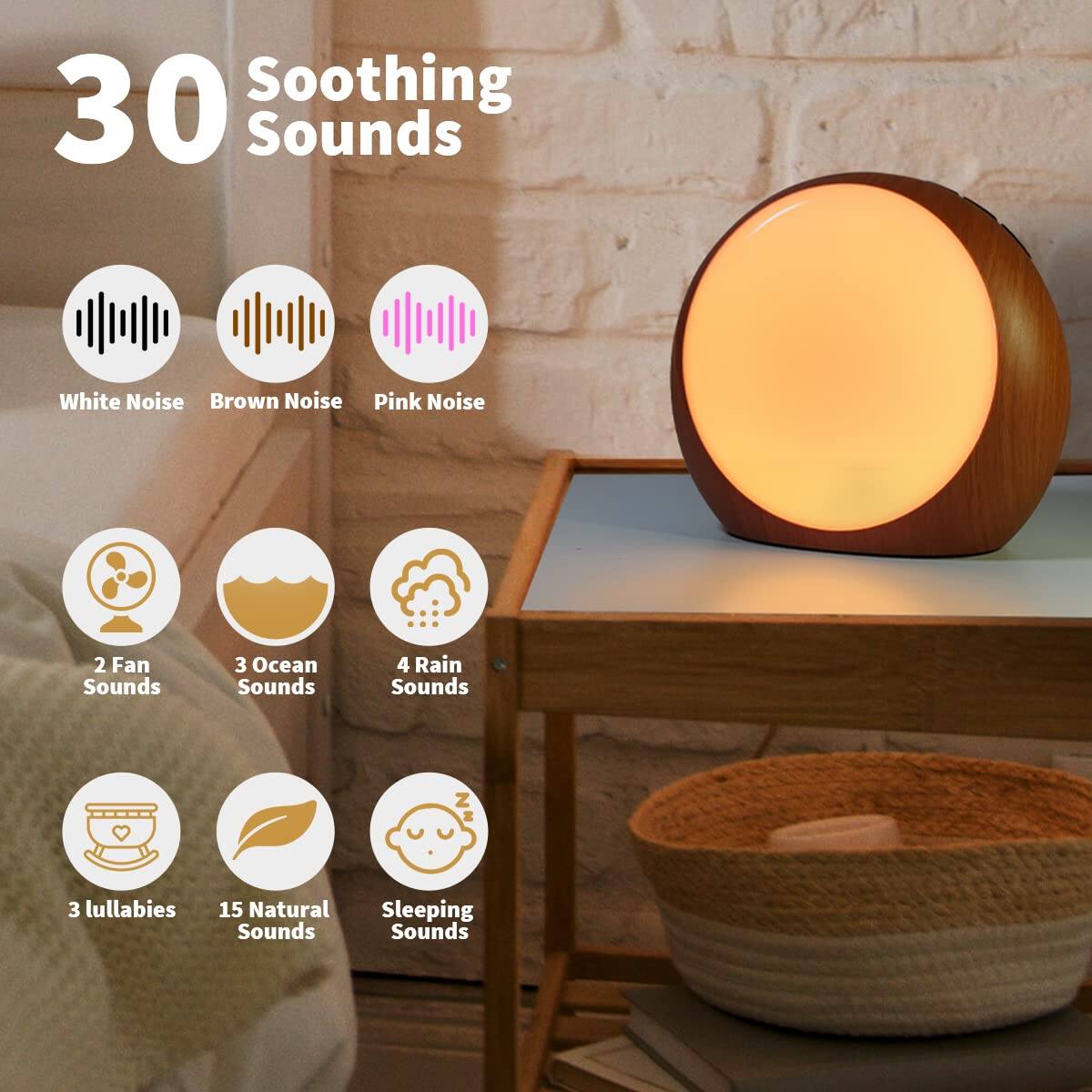 Cozy Serene Night Light Light Brown Noise Sound Machine White With 12 ...