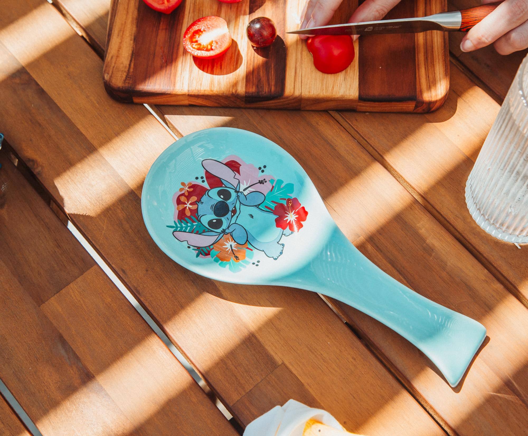 Silver Buffalo Disney Lilo & Stitch Hibiscus Flowers Ceramic Spoon Rest ...