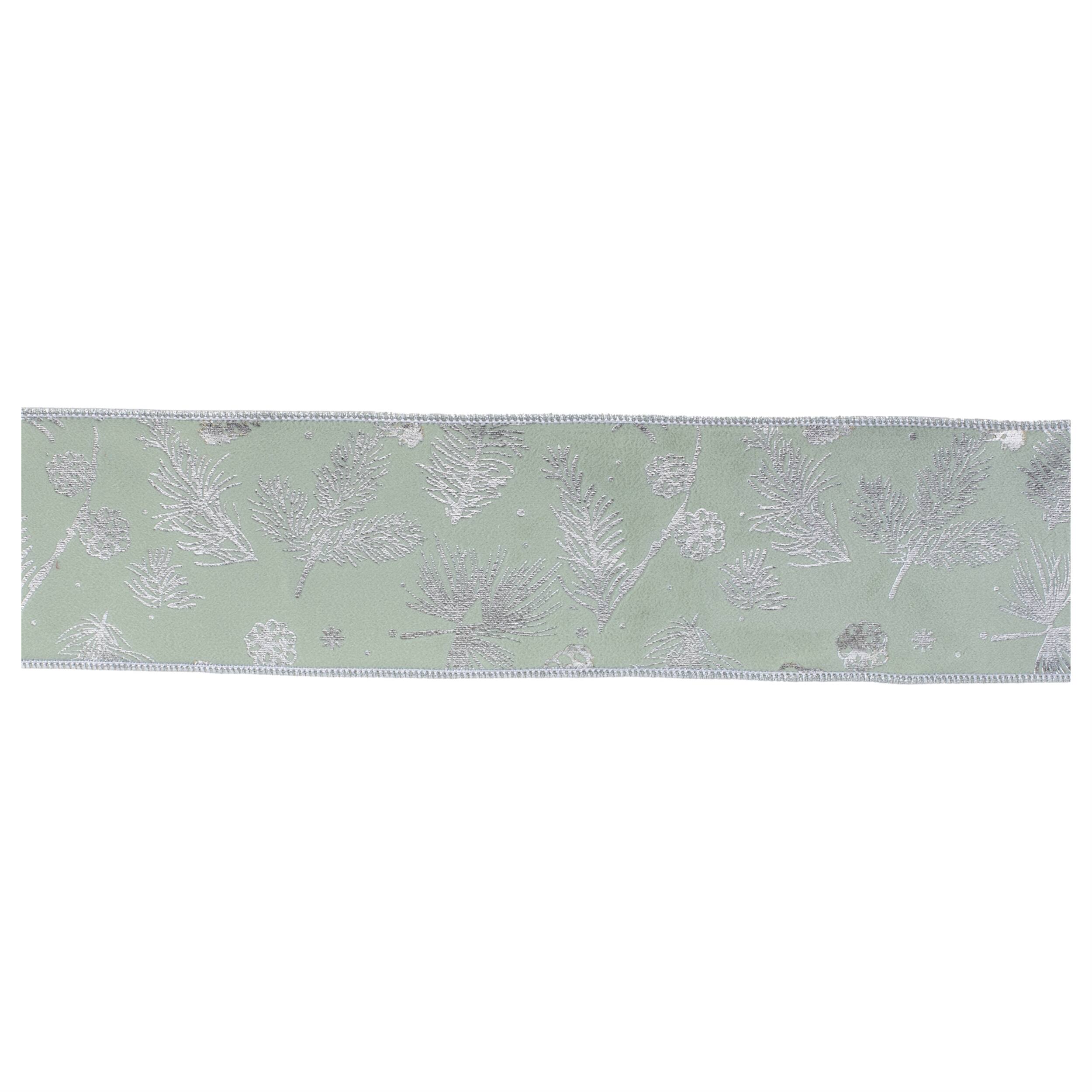 BreeBe Stylish Silver Ribbon 4" x 5 Yds Silver, Green 95754DS - Best Buy