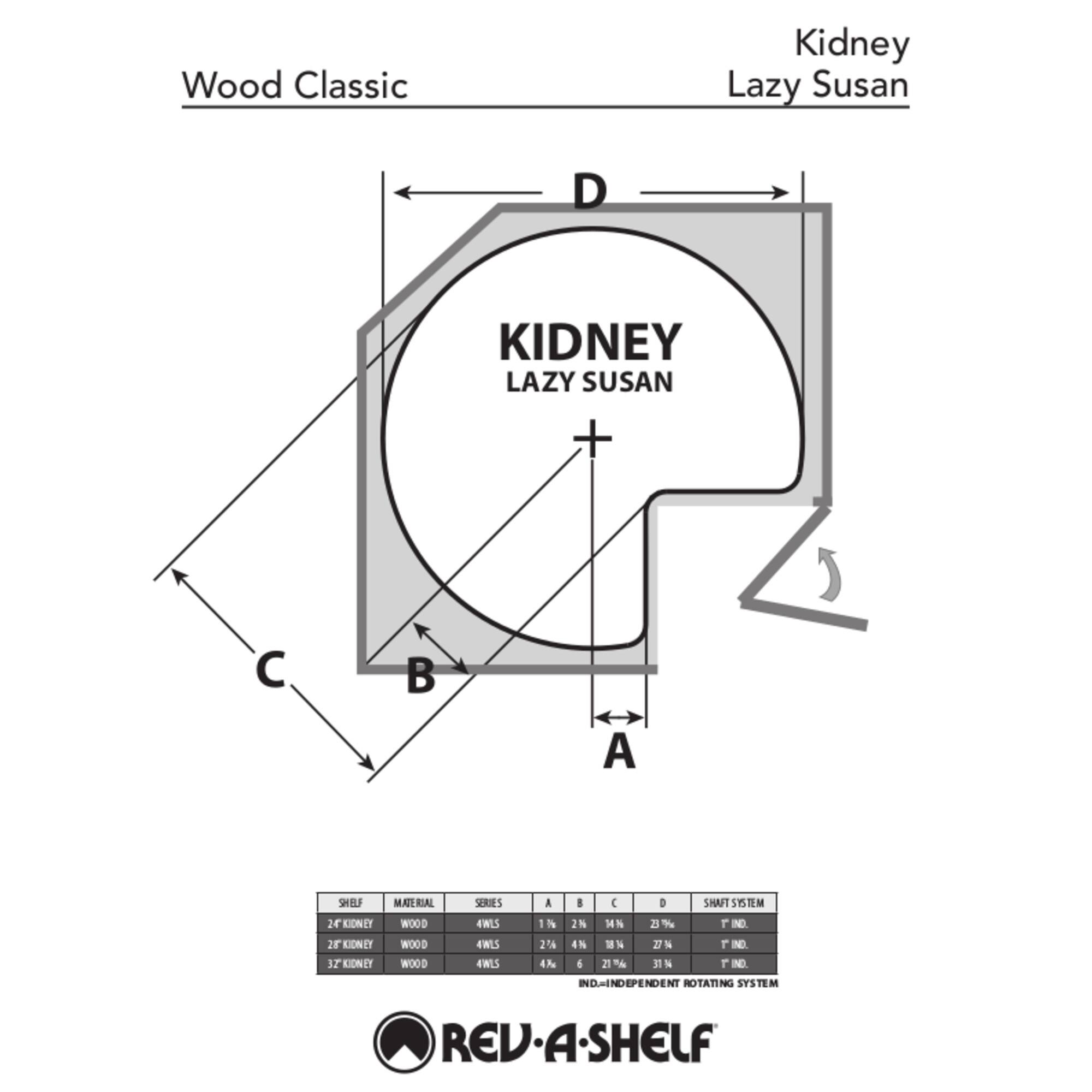 Rev A Shelf 32" Wooden Cabinet 2 Shelf Kidney Lazy Susan, Certified ...