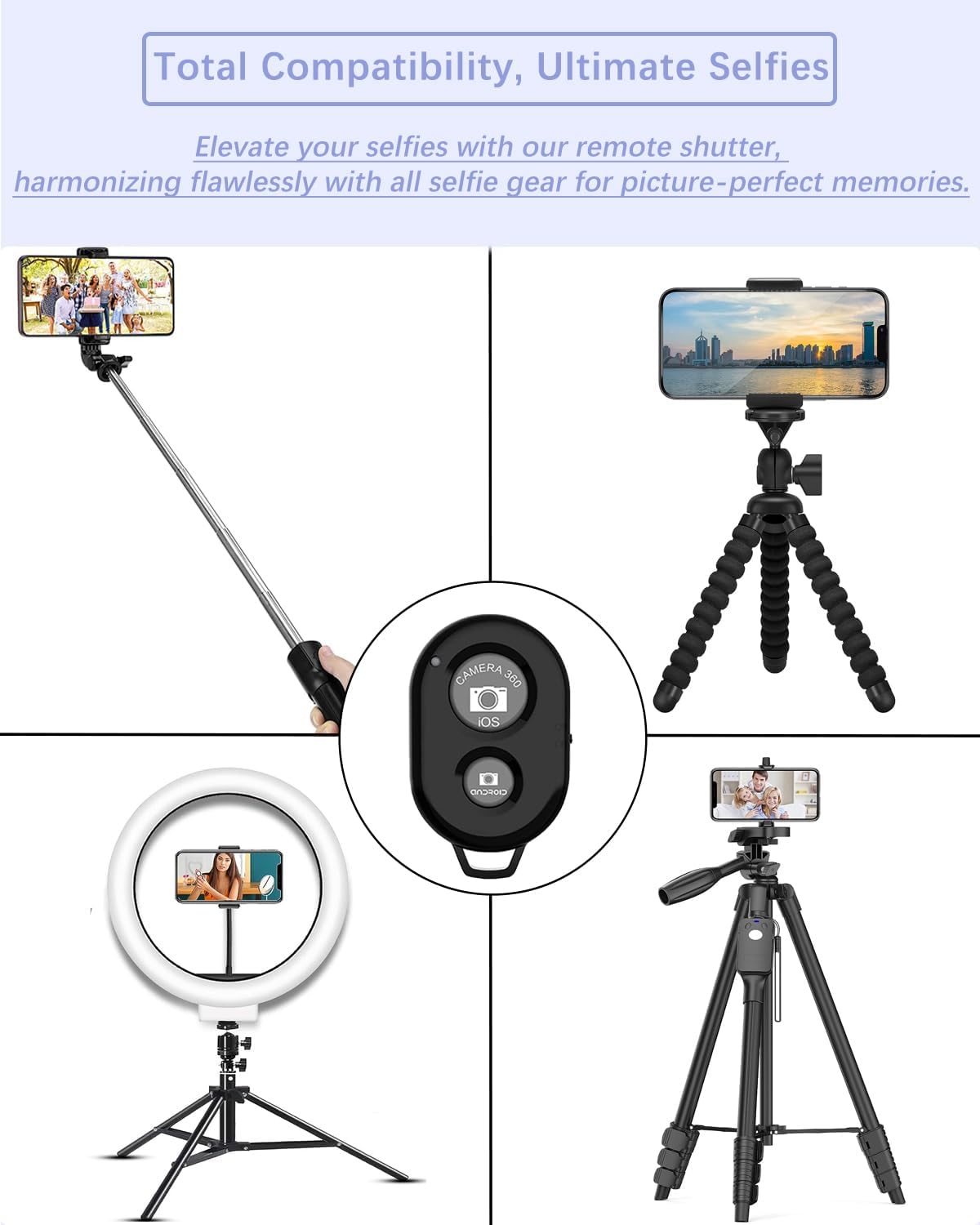 ACJPR Wireless Remote for iPhone Camera – Bluetooth, Hands Free for ...