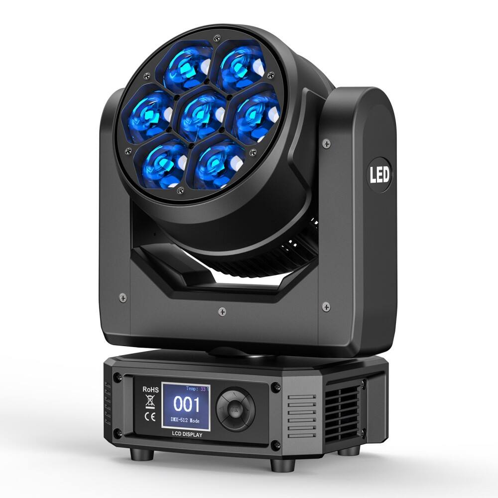 UKing 350W Moving Head Stage Lighting RGBW Wash 7LED DMX Mini Light DJ ...