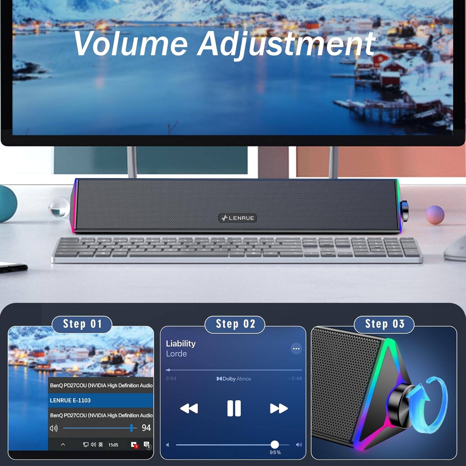 Stamp n Camp LENRUE Computer Speakers for Desktop,PC with Single USB ...