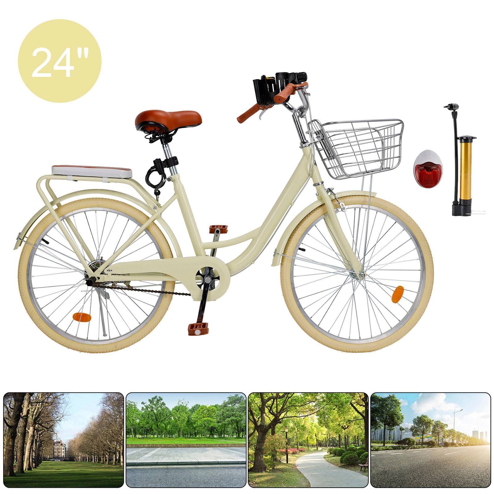 Topteng 24" Beach Cruiser Bike for Men/Women with Cup Holder, High ...