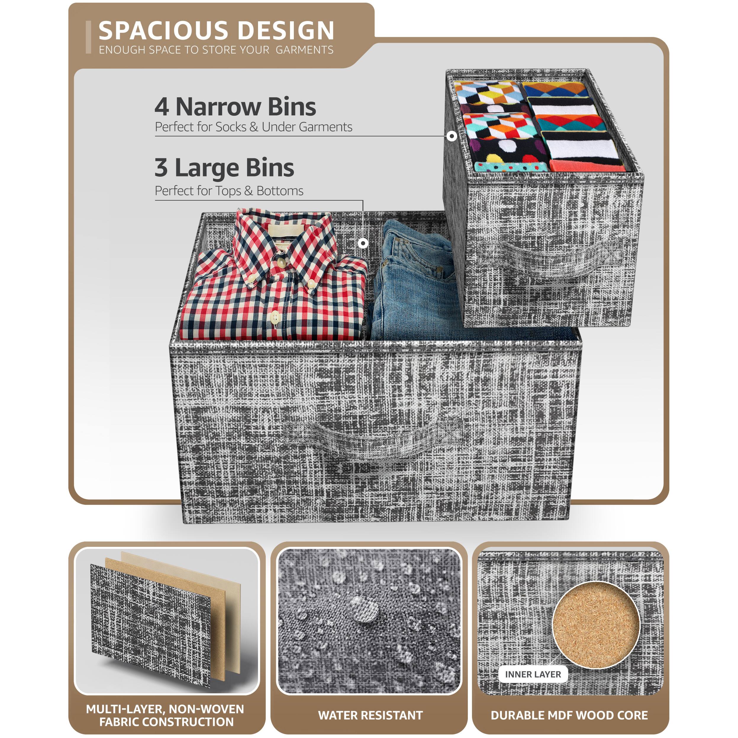 Sorbus Dresser with 7 Drawers Storage Chest Organizer with Steel Frame, Wood Top, Handles ...