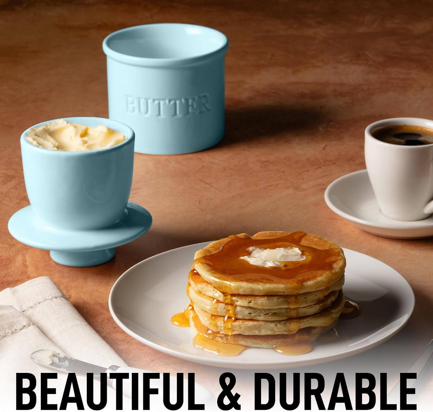 Zulay Kitchen Porcelain Butter Crock With Lid & Knife Authentic French ...