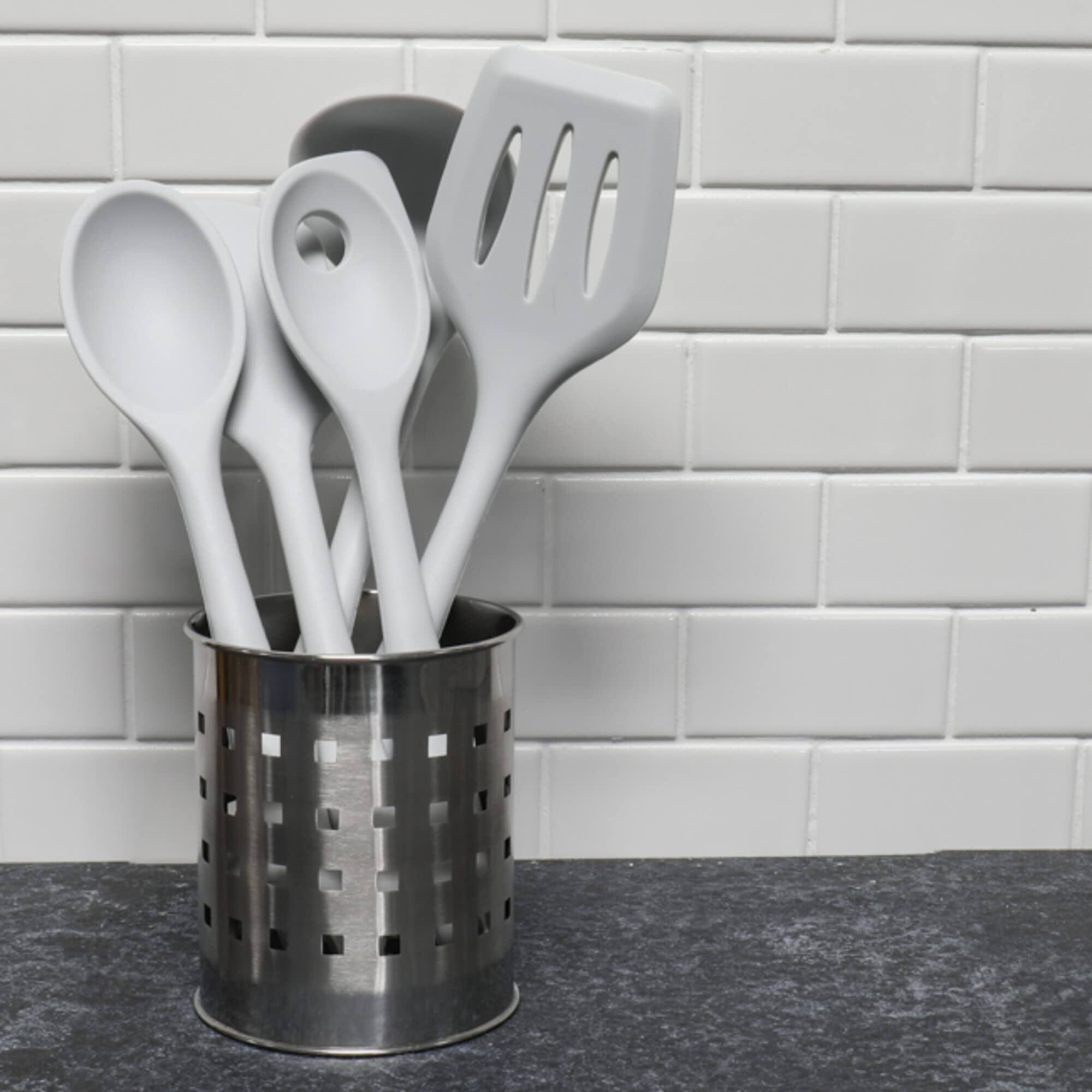 Chef Craft 5 Piece Premium Silicone Kitchen Tool and Utensil Set Gray ...