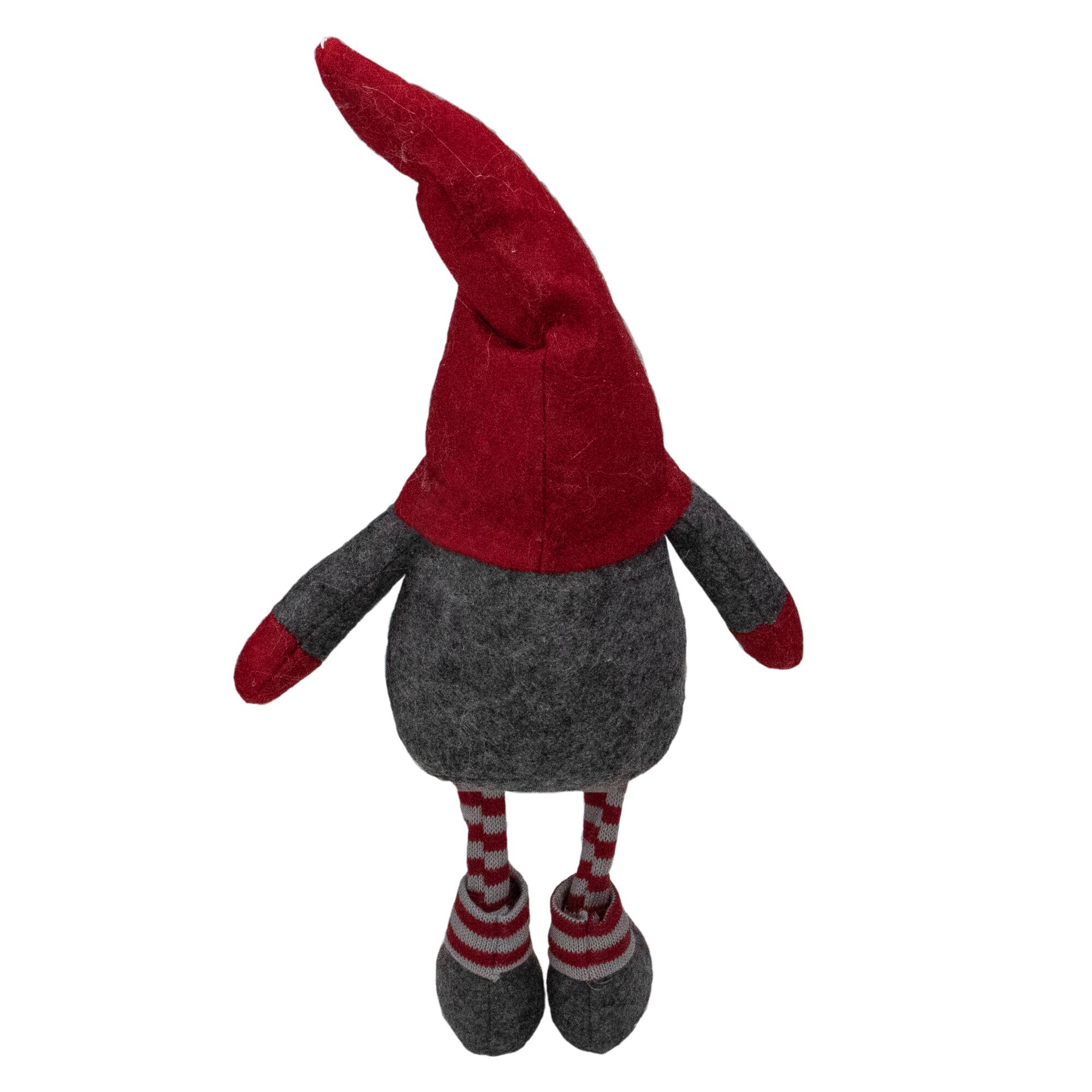 Northlight Sitting Striped Gnome Christmas Figure 22" and Gray Red ...