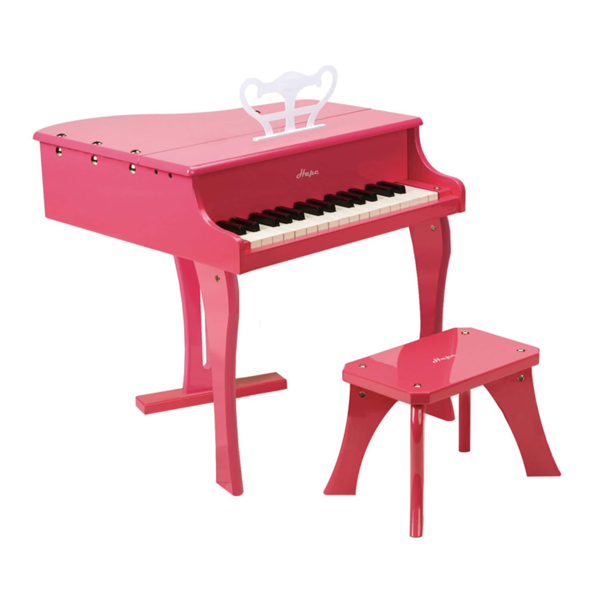 Best Buy: Hape Happy 30 Key Grand Piano with Bench in Pink, Preschool ...