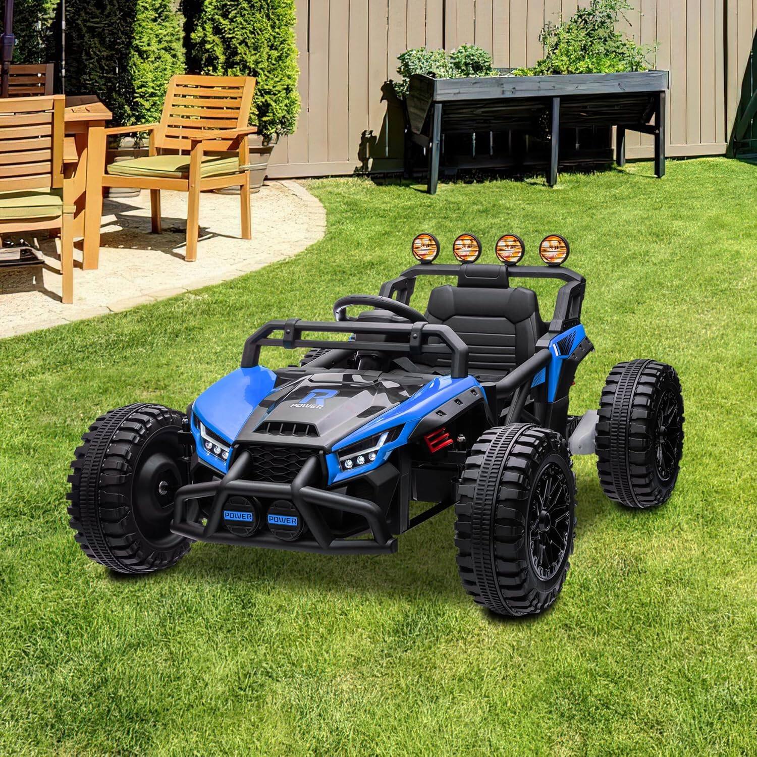 Jojoka 24V Kids Electric UTV, Dual 130W Motors, Remote Control, EVA ...