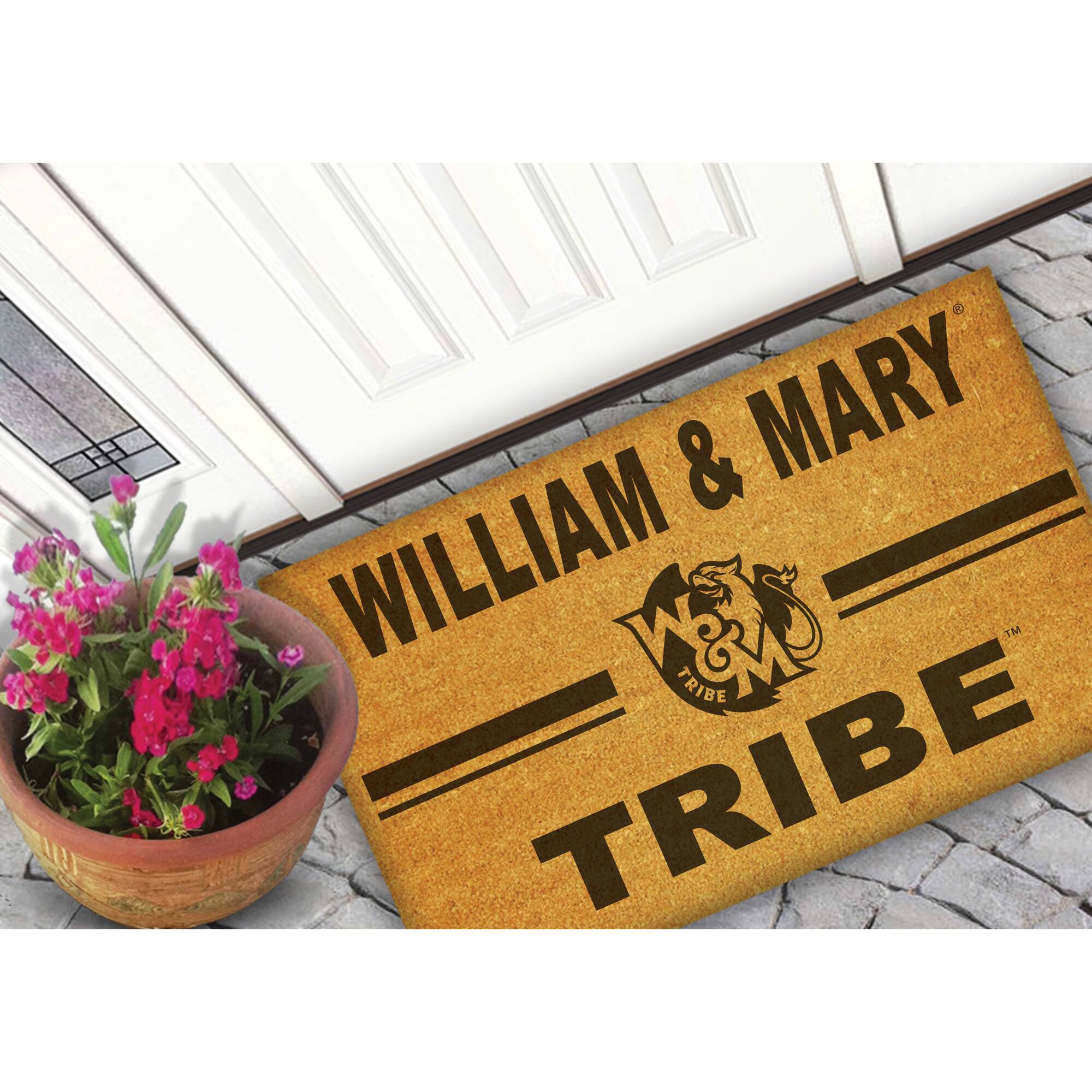 Jardine William & Mary Tribe 18" x 30" Team Logo Doormat Brown 4953407 ...