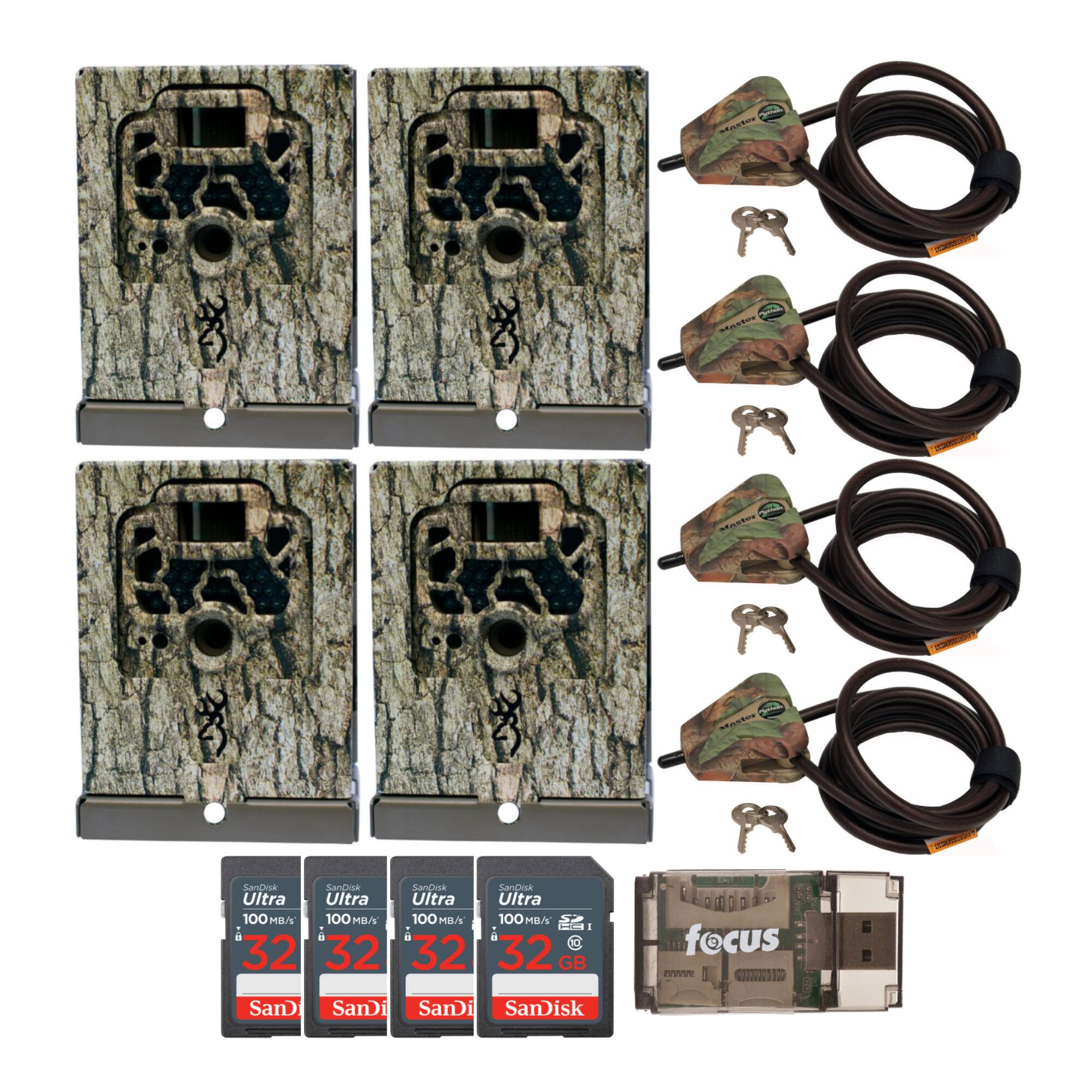 Browning Trail Cameras Security Box (4 Pack) with Python Cable Locks Bundle ABRN-BTCSB-K1X4 ...