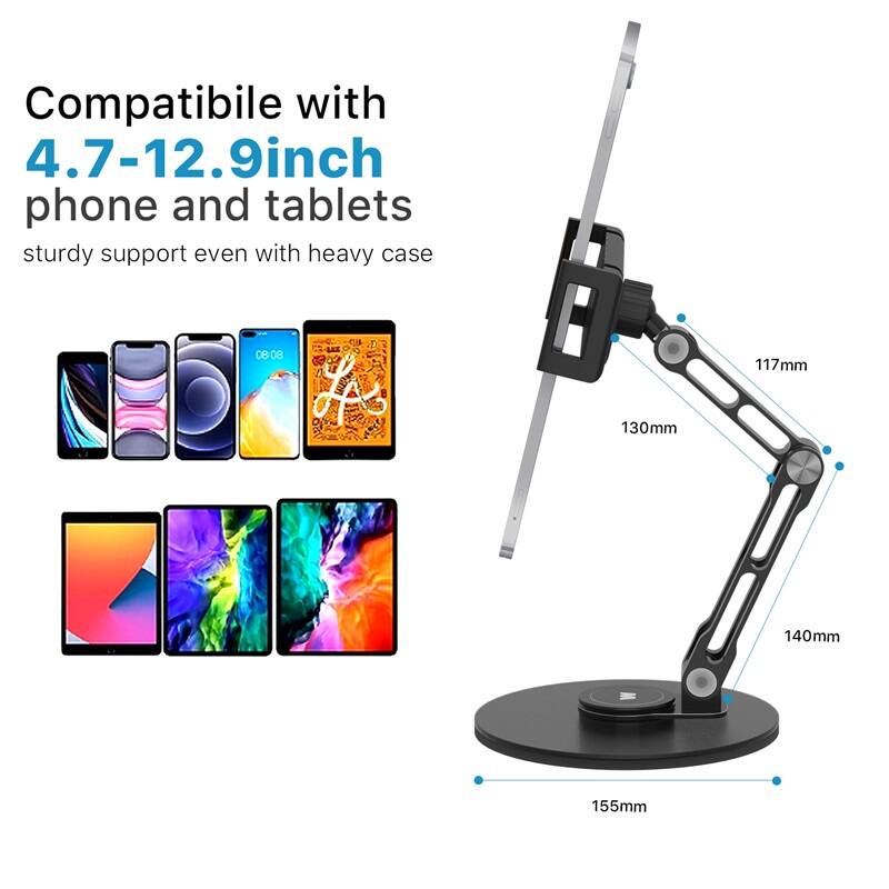 Mybat 360° Rotating Adjustable Phone & Tablet Stand – Universal Desktop Holder for 4.7" 12.9 ...