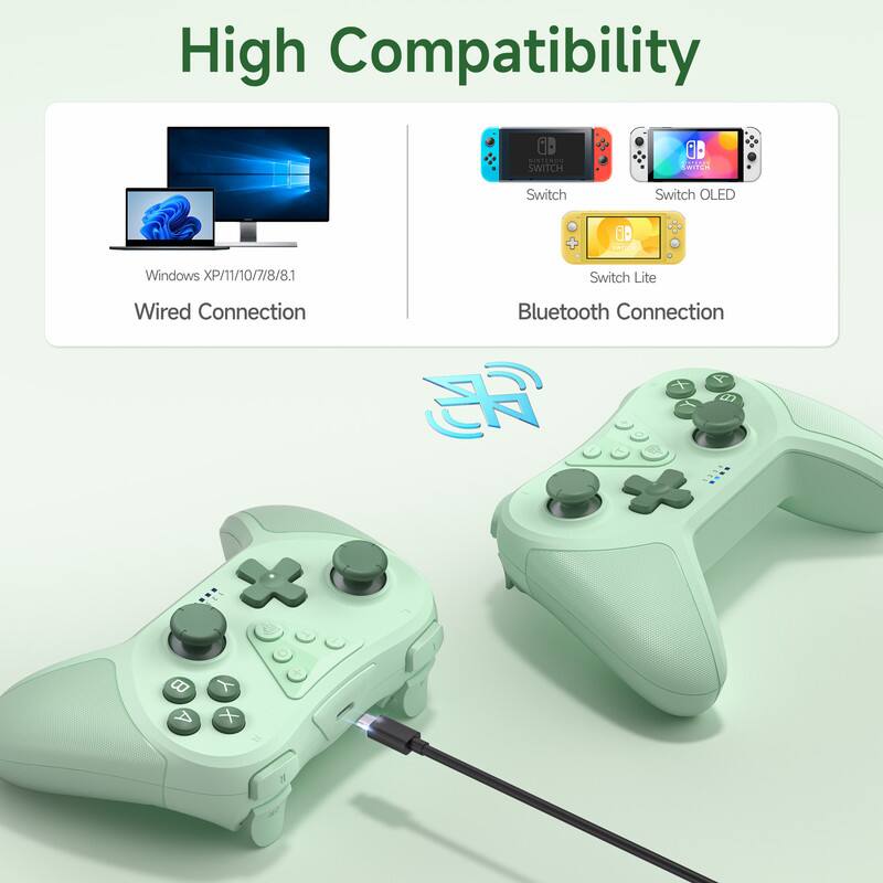 Rossetta T37 Wireless Pro Controller for Switch/Lite/OLED 6 Axis Gyro ...