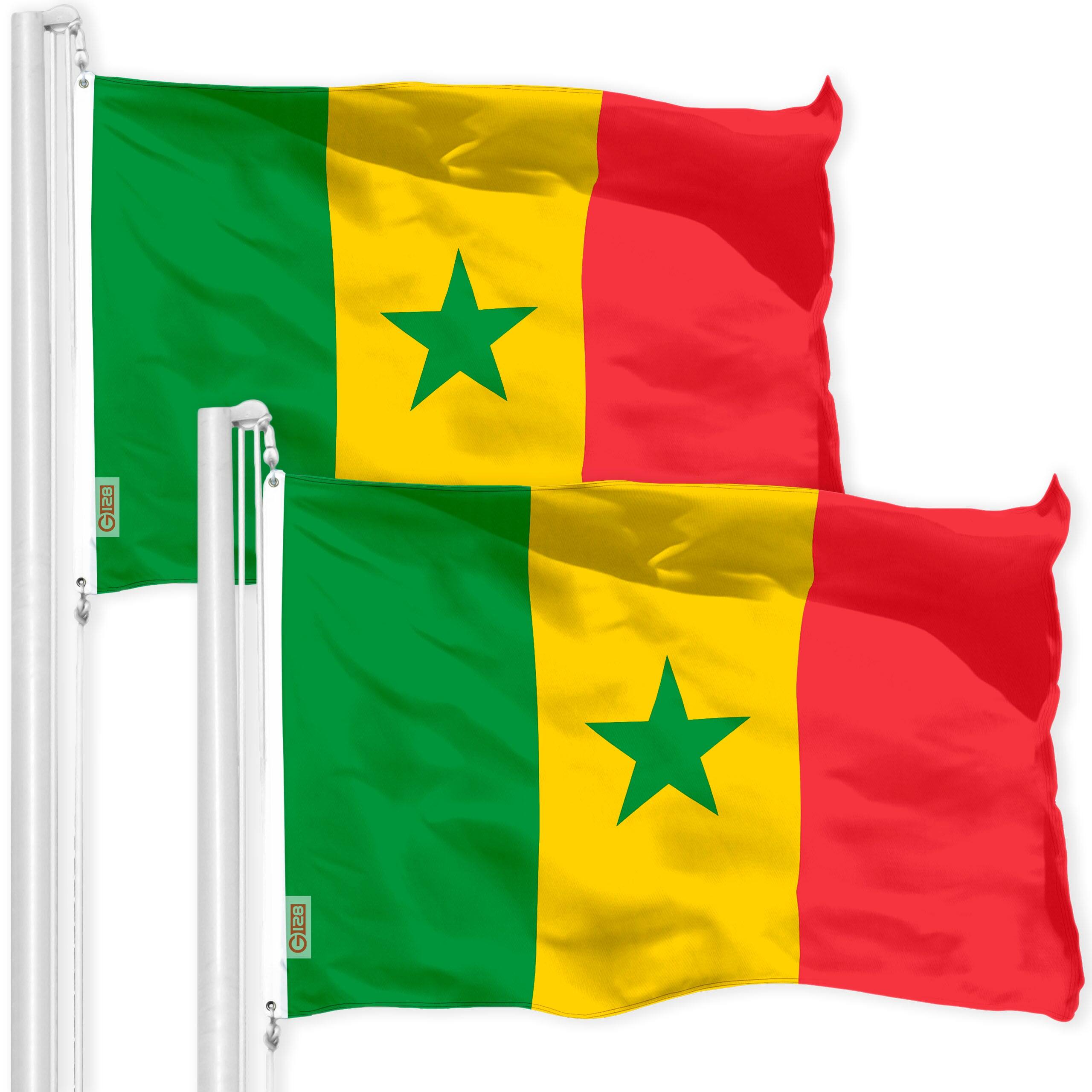 G128 Senegal Flag 3x5 ft 2 Pack 150D Printed Polyester Assorted Colors ...