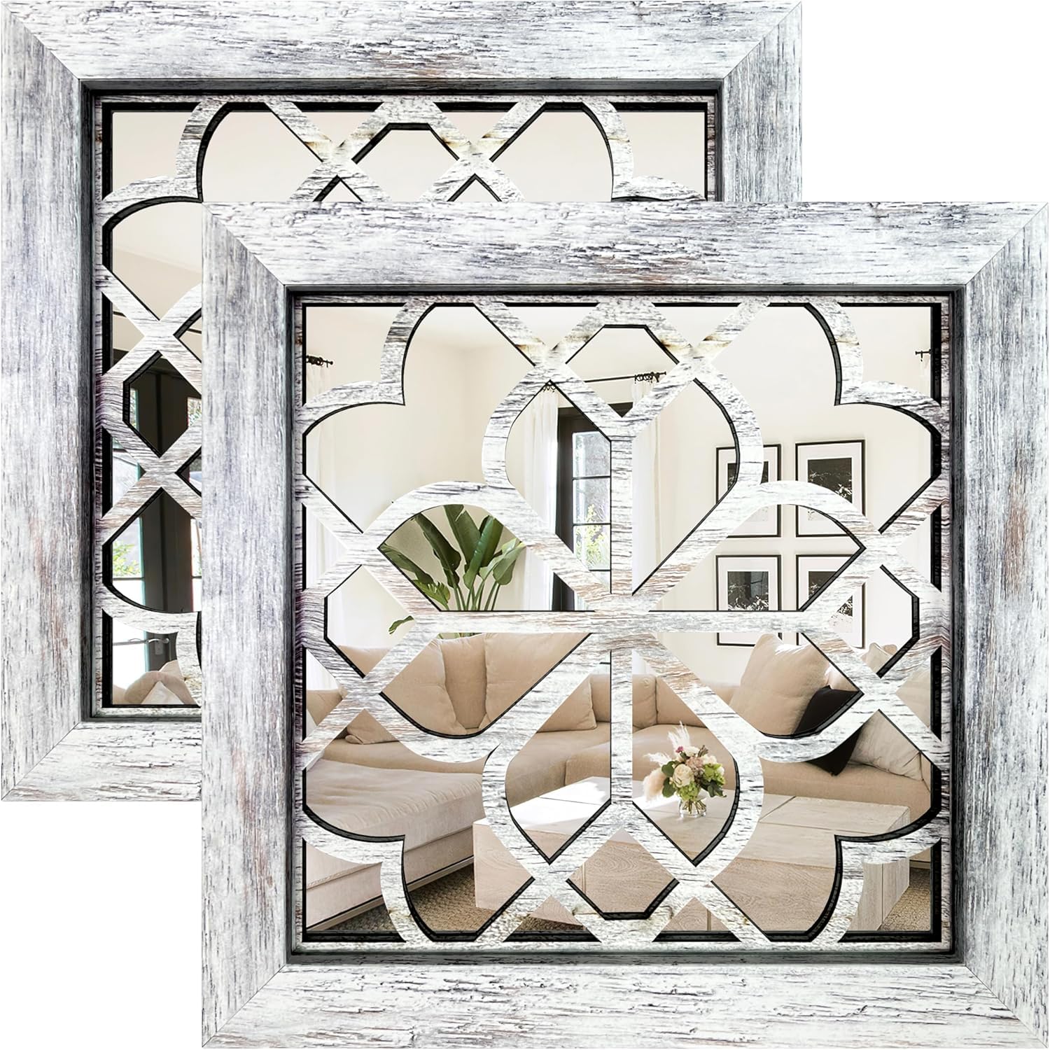 Dapper Styles Wall Mirror Decor Farmhouse Accent Inch Square ...