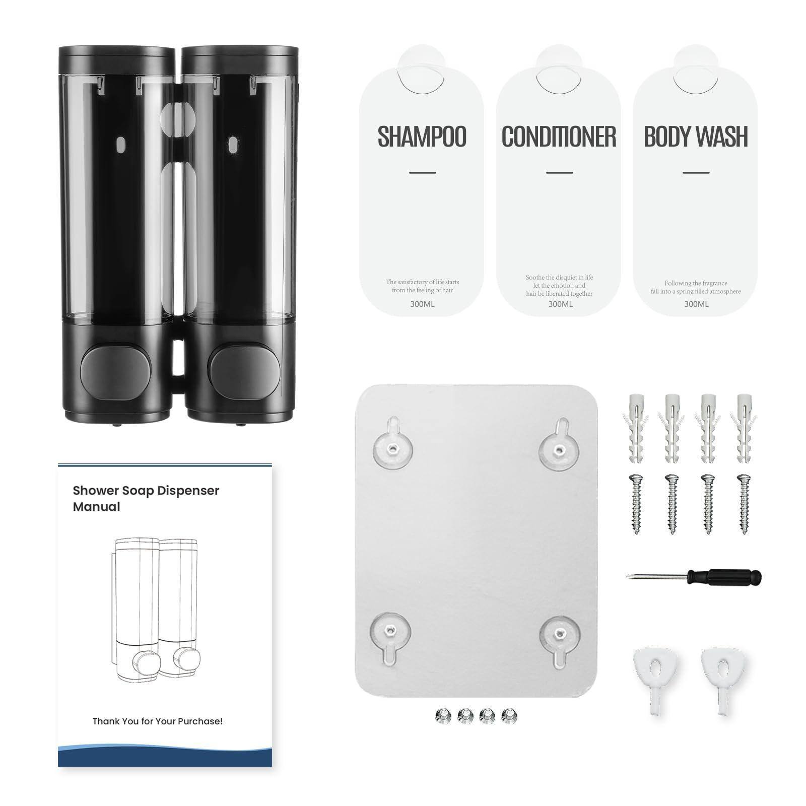 Dapper Styles 2 ch Shampoo And Conditioner Dispenser Shower Soap 2 Ch ...