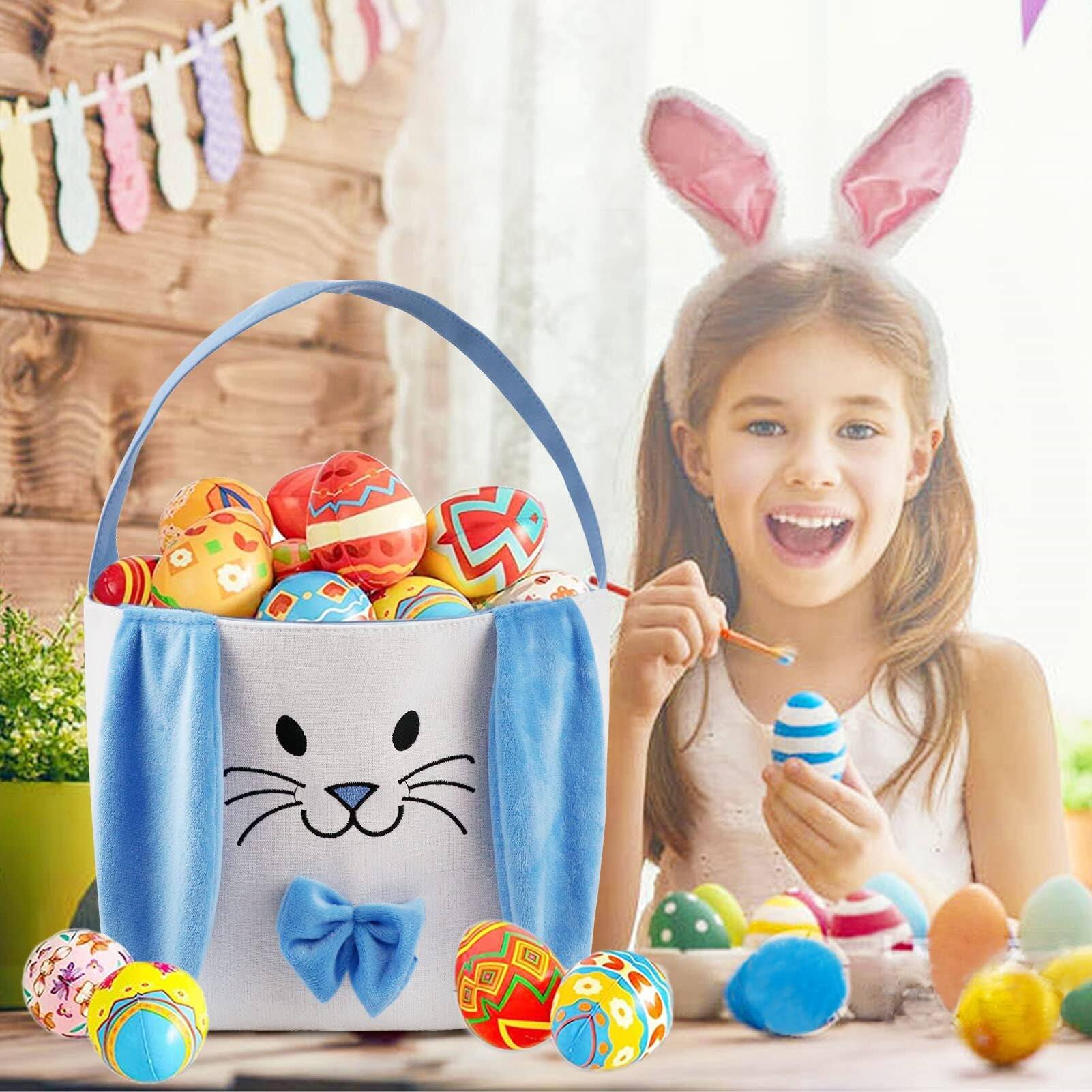 Paradigms Interiors Easter Bunny Baskets For Empty Egg Hunt Bags Rabbit ...