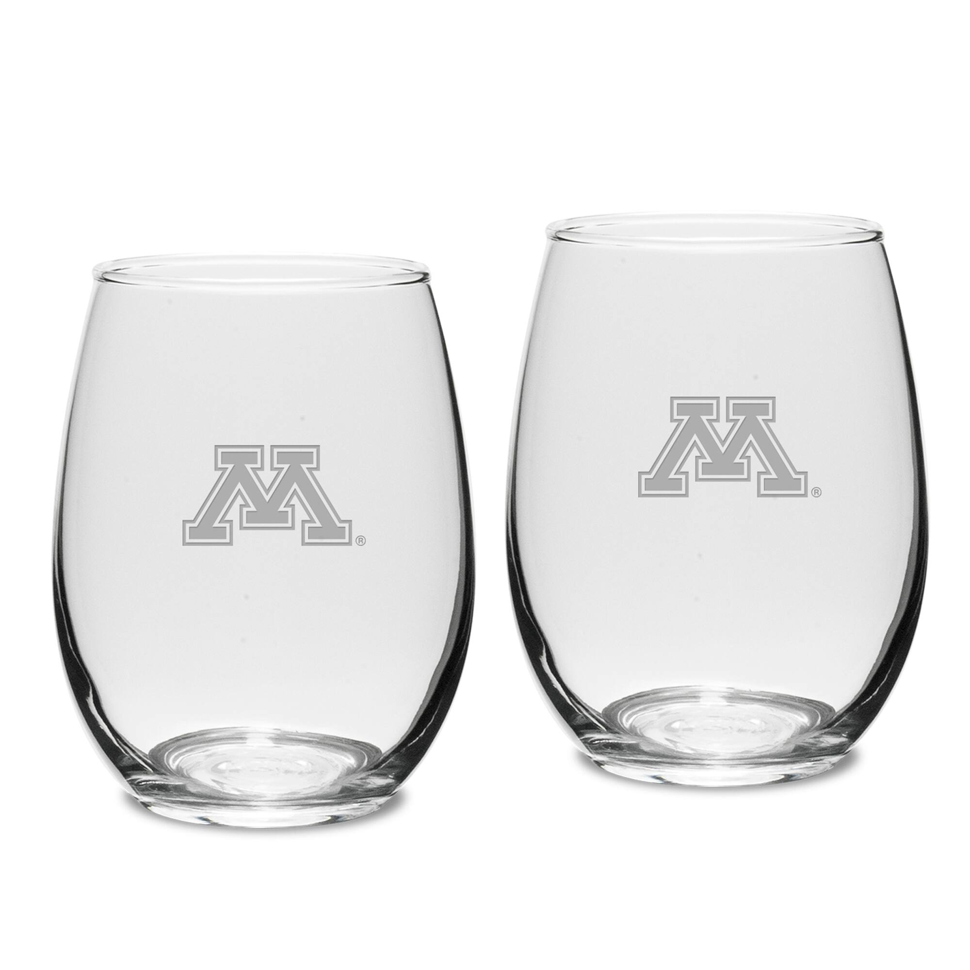 Jardine Minnesota Golden Gophers 2 Piece 15oz. Stemless Wine Glass Set ...