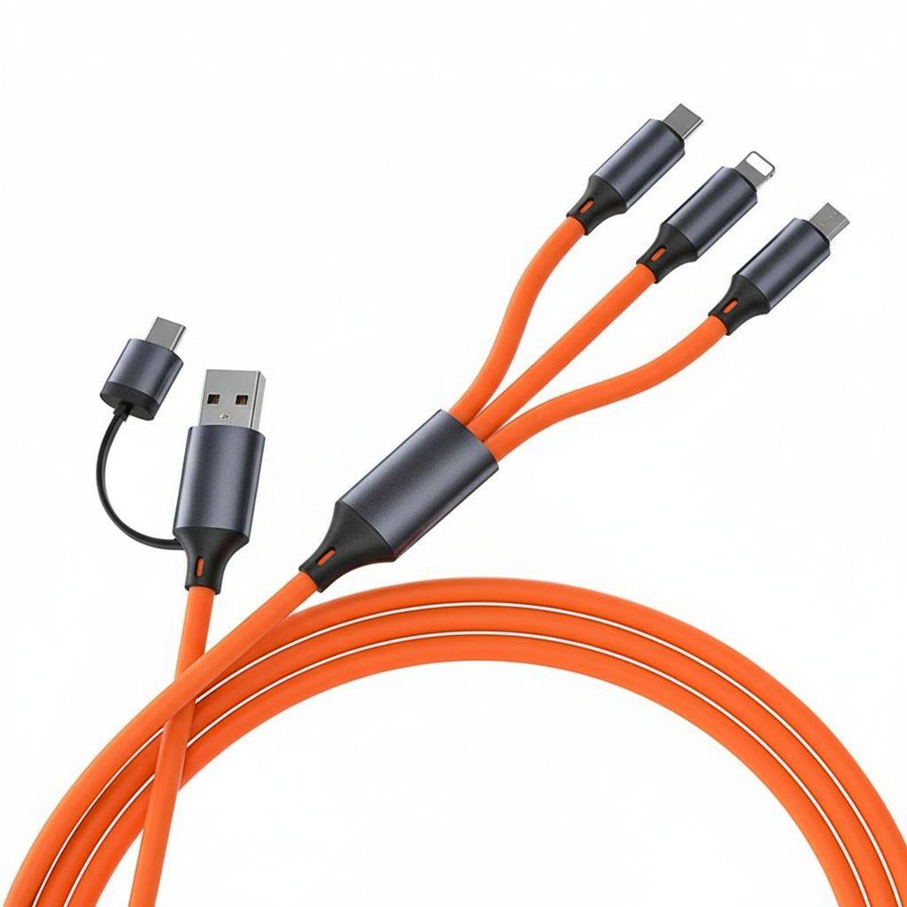3P Experts Bold Dual 4 N 1 Charging Cable Orange 3PX-BOLD-ORG - Best Buy