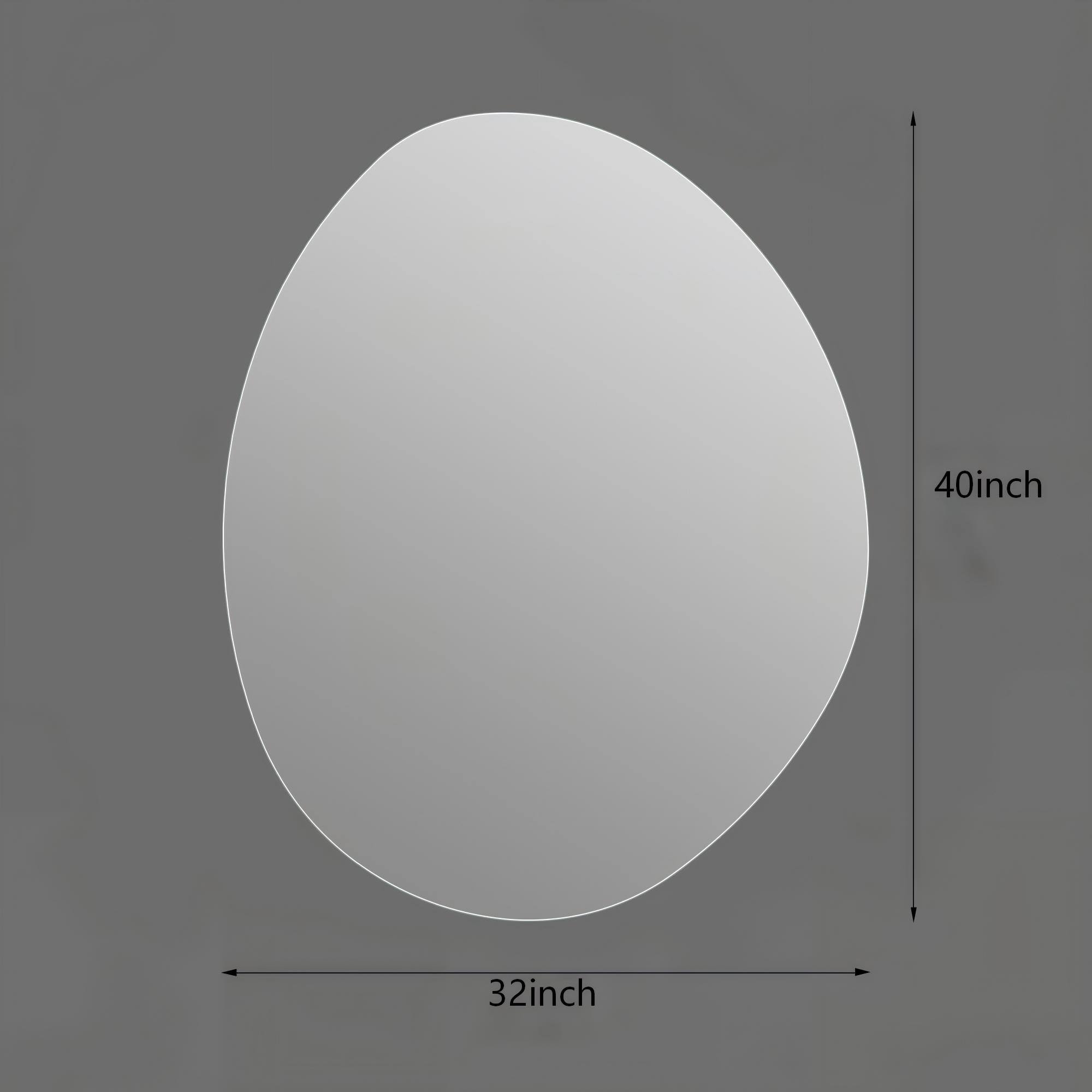 Boyel Living 40 by 32 Inch Modern Asymmetrical Bathroom Wall Mirror HD ...
