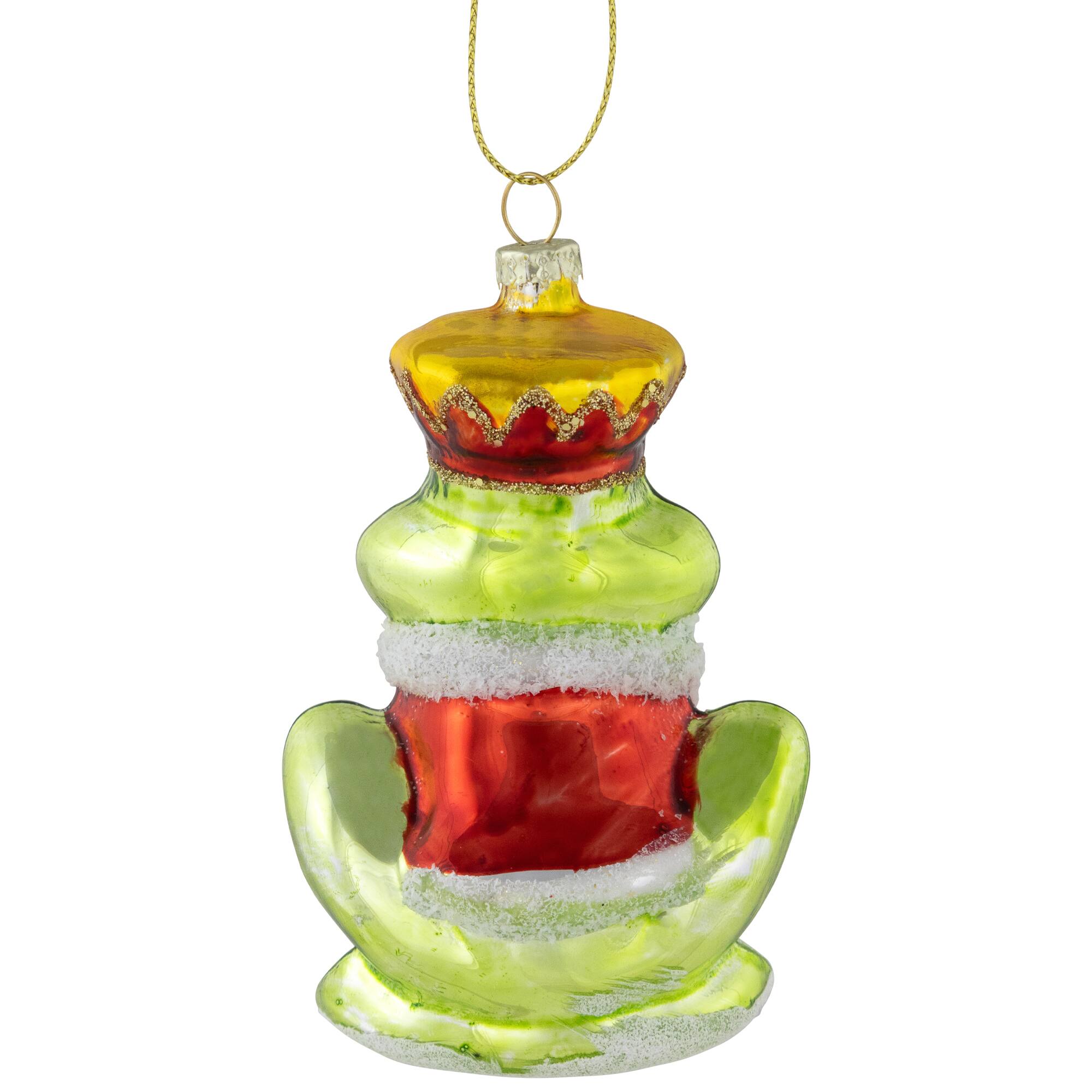 Northlight Prince Frog Glass Christmas Hanging Ornament 3.5" Lime and ...
