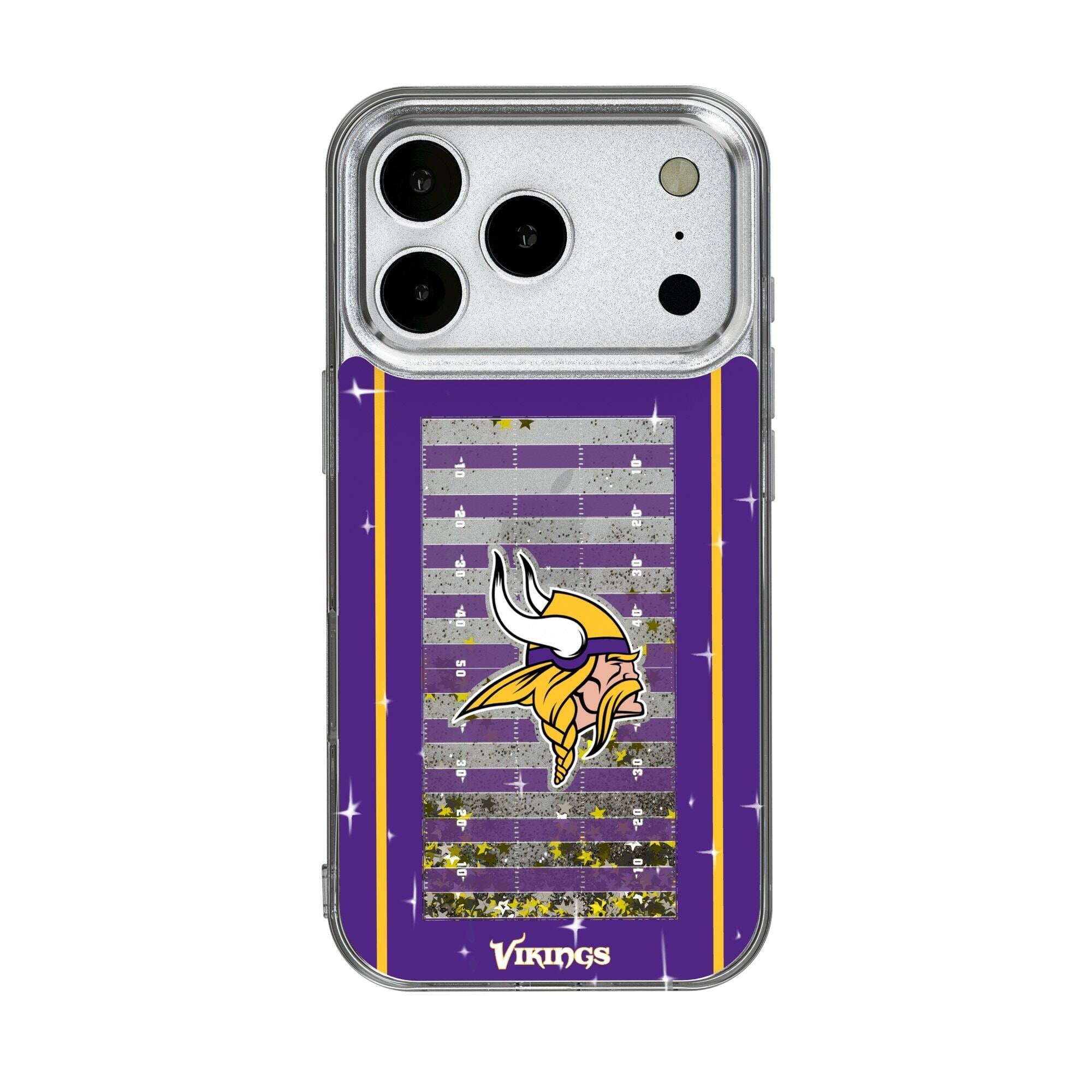 Keyscaper NFL Minnesota Vikings iPhone Field Design Glitter Case 15 Pro ...