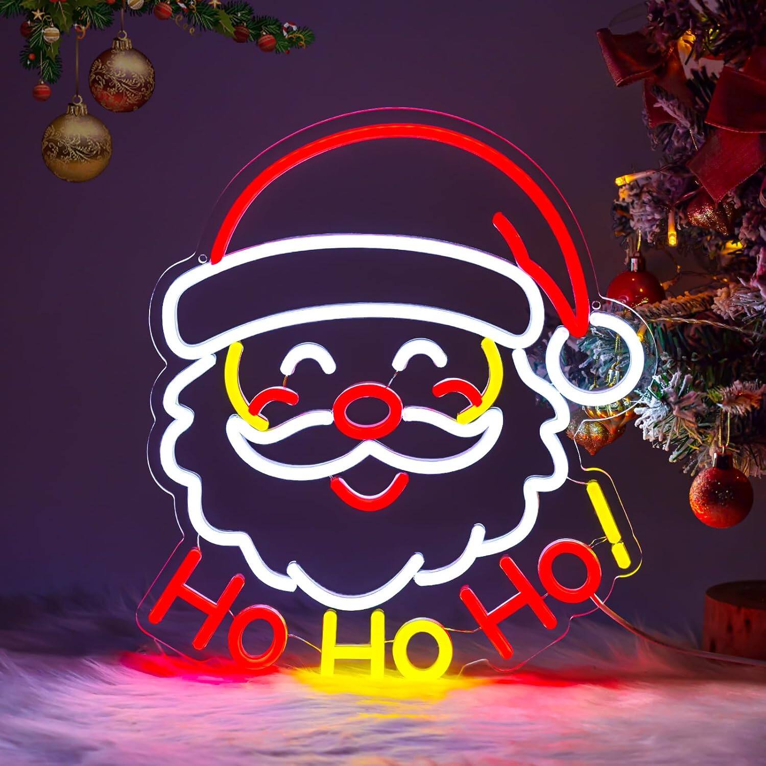 Auledio Neon Christmas Sign, 14.8" x 13.4" Acrylic LED Neon Sign for ...