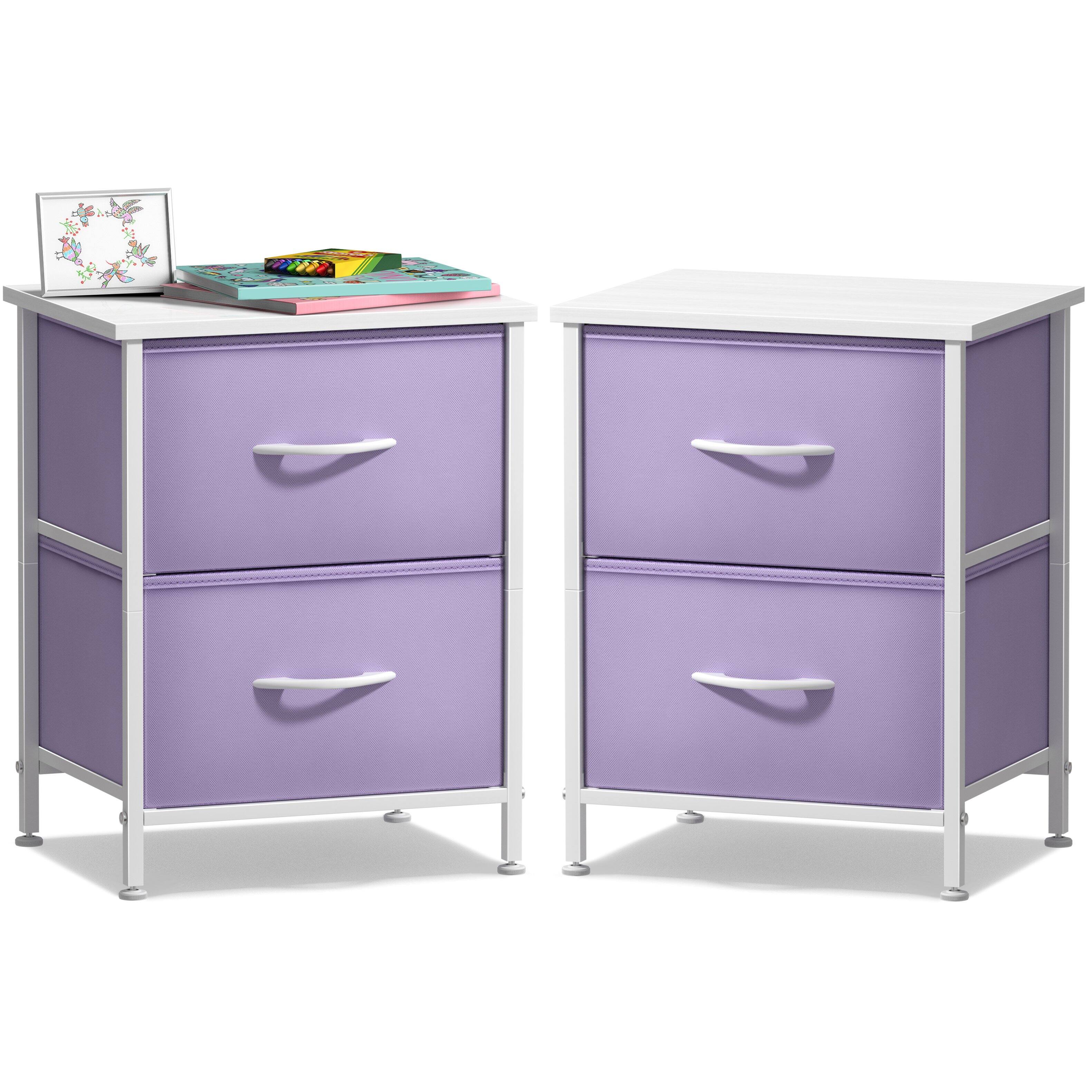 Sorbus Nightstand with 2 Drawers, (2 Pack) Kids Bedside Furniture End ...