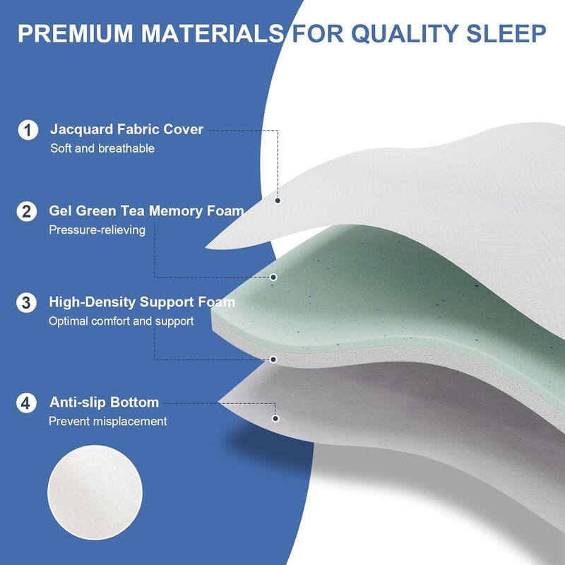 Dyonery 4 Inch Cool Gel Memory Foam Sofa Bed Mattress Replacement ...